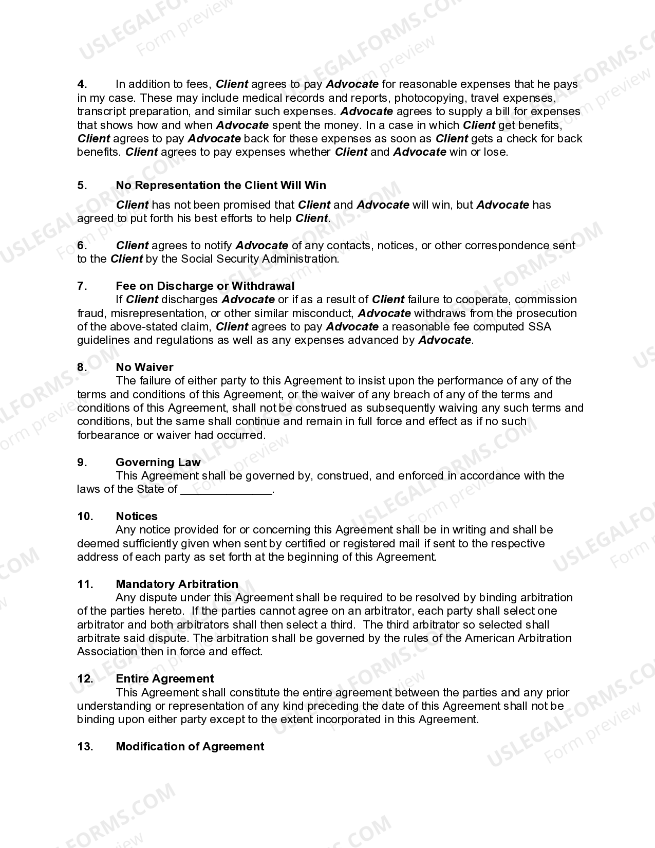 Massachusetts Agreement between Certified Disability Advocate and ...