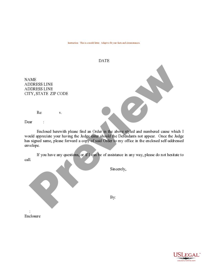 Sample Letter Sending Order US Legal Forms sample-letter-sending-order-us-legal-forms