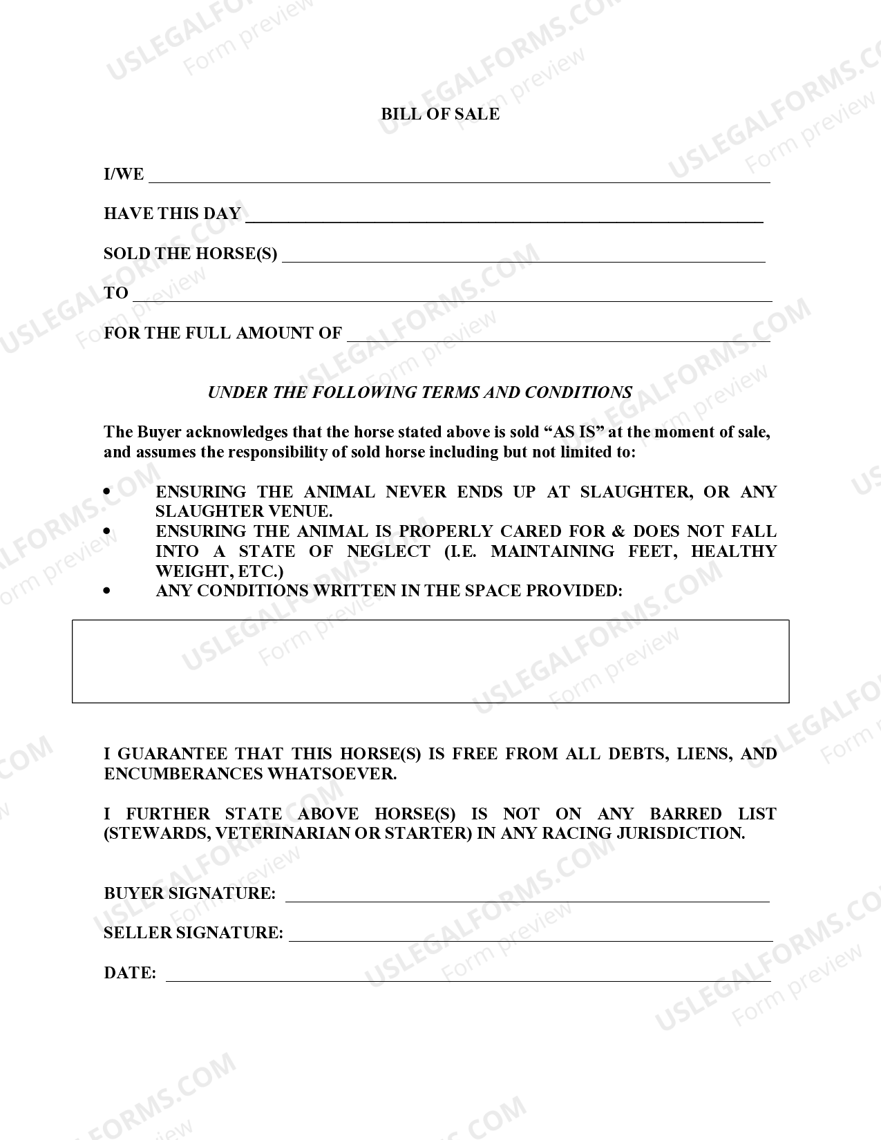 Bill of Sale | US Legal Forms