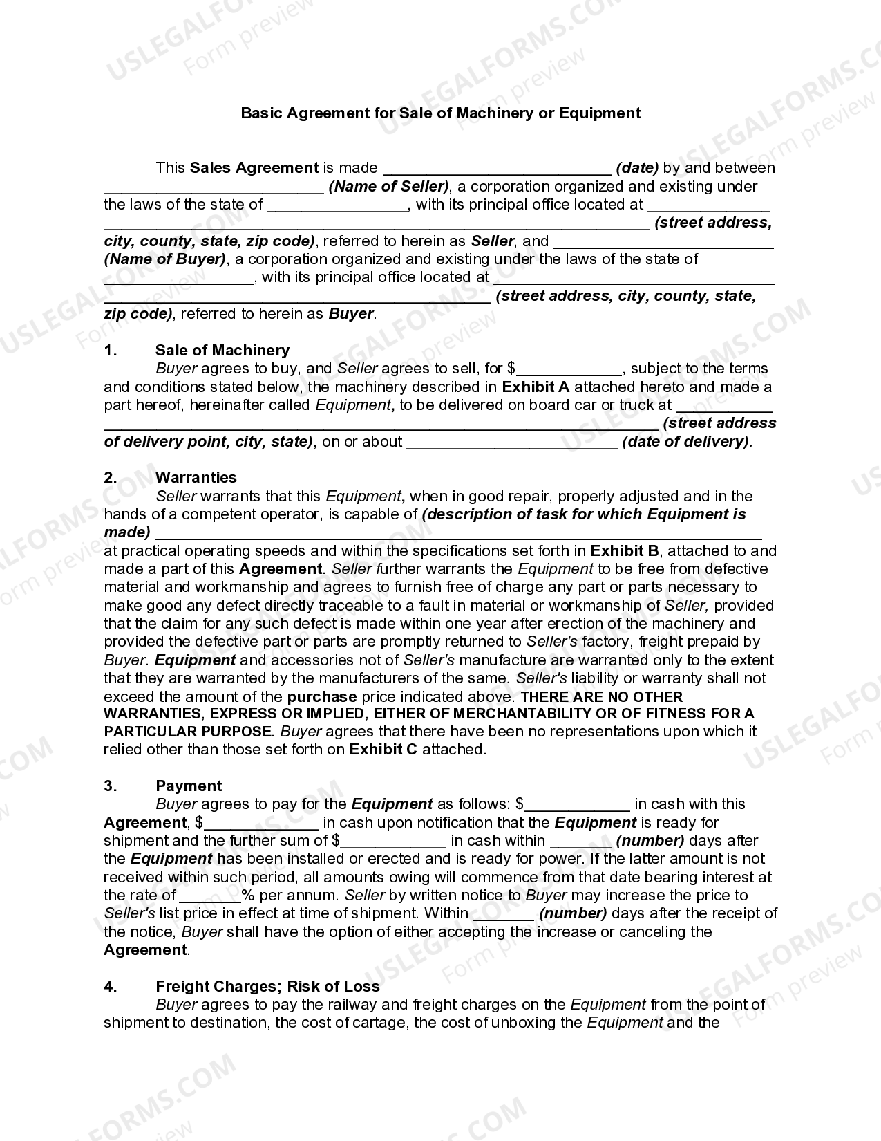 Agreement Sale Form Purchase