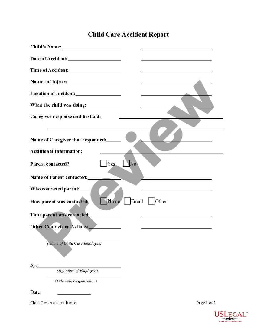Oregon Child Care Accident Report Care Accident US Legal Forms oregon-child-care-accident-report-care-accident-us-legal-forms