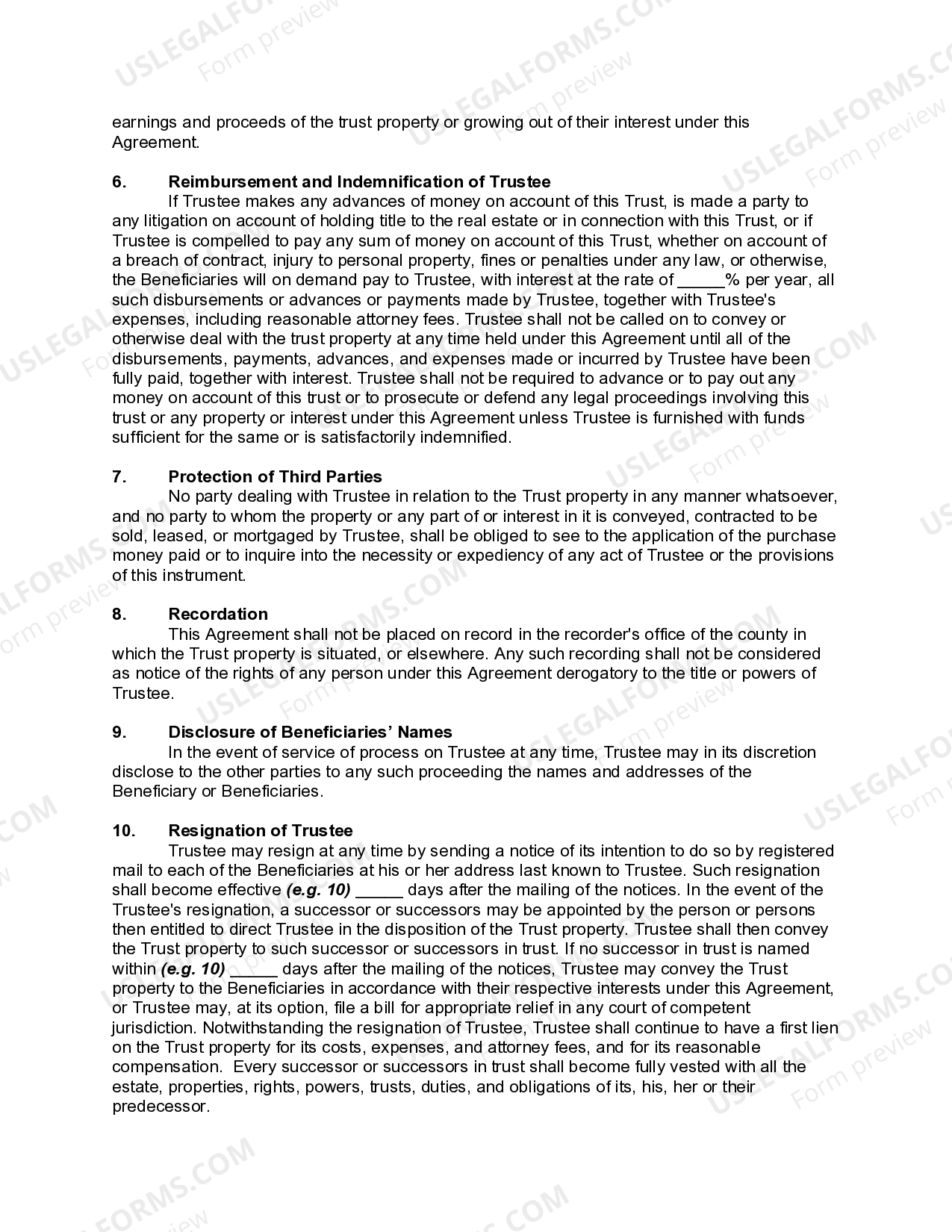 North Carolina Land Trust Agreement - What Is A Trust | US Legal Forms