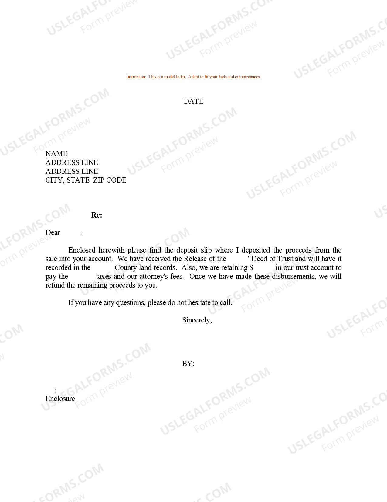 Sample Letter to Include Deposit Slip from Sales - Sample Deposit Slip ...