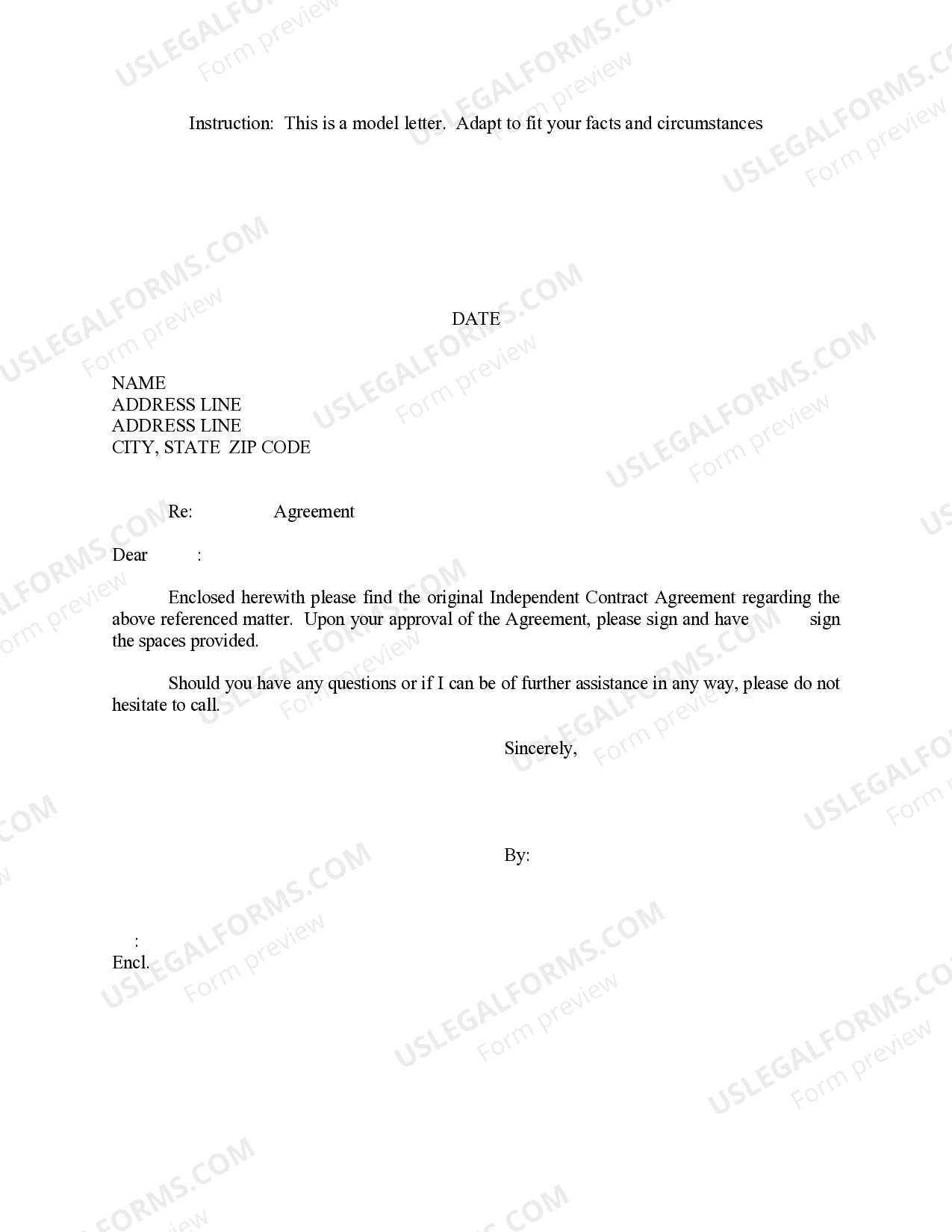 Independent Contractor Agreement Form | US Legal Forms