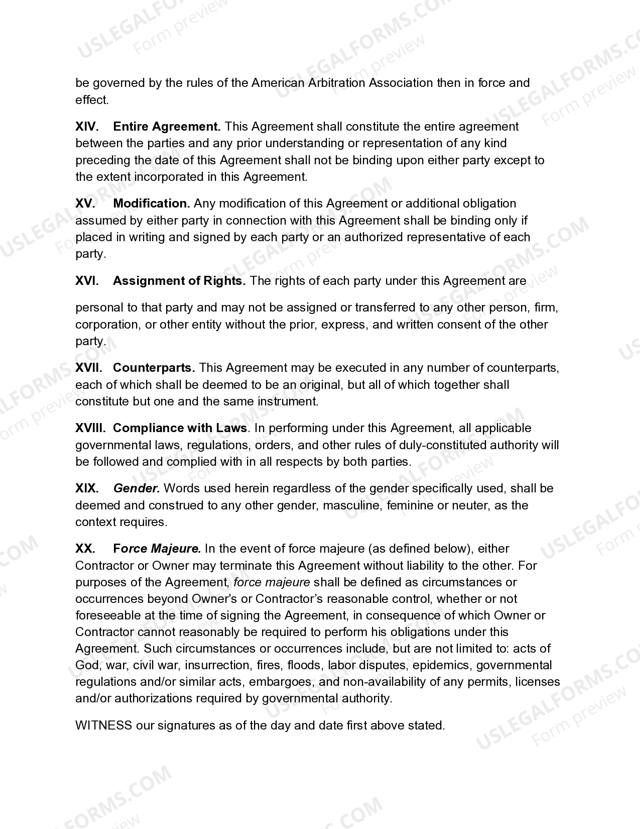 Construction Contract for Home Improvements - Simple Home Improvement ...