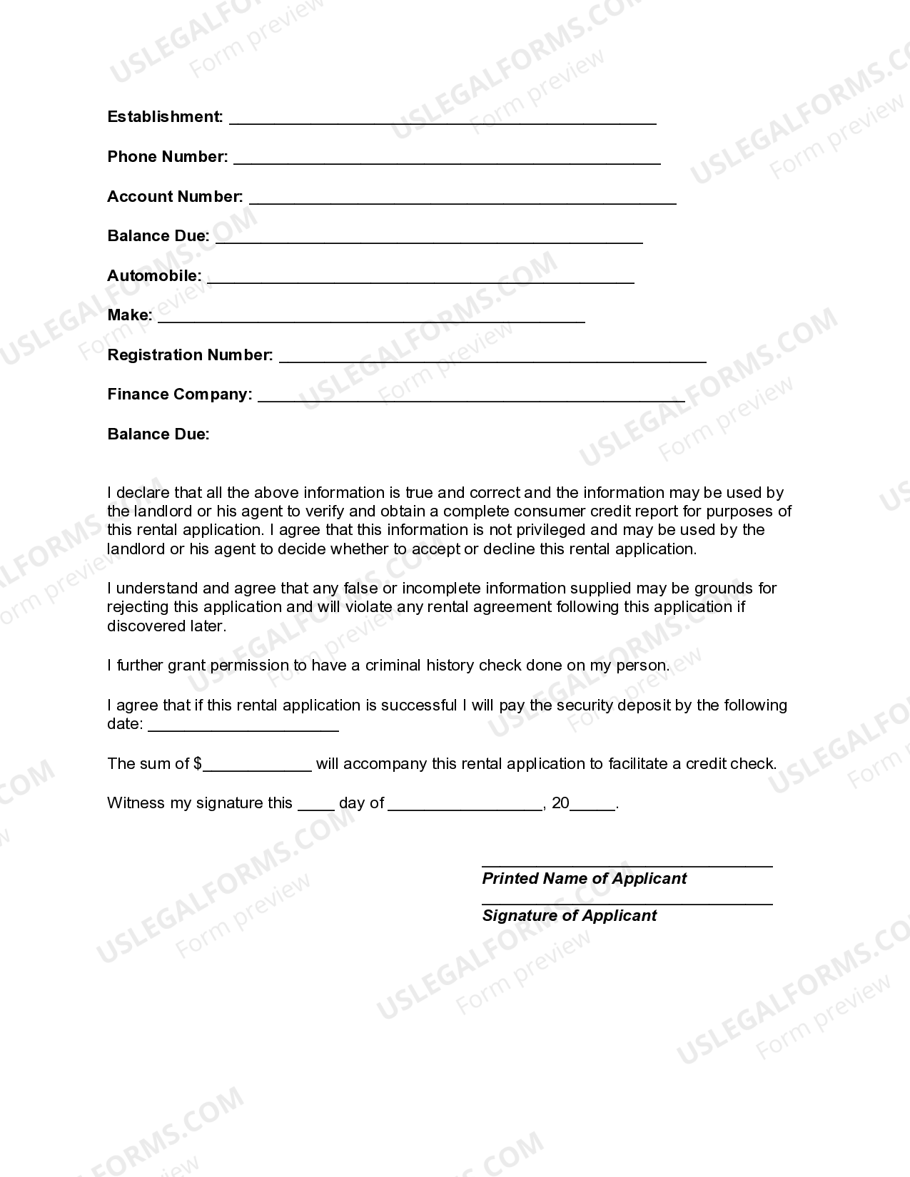 New Mexico Rental Application for Landlords | US Legal Forms