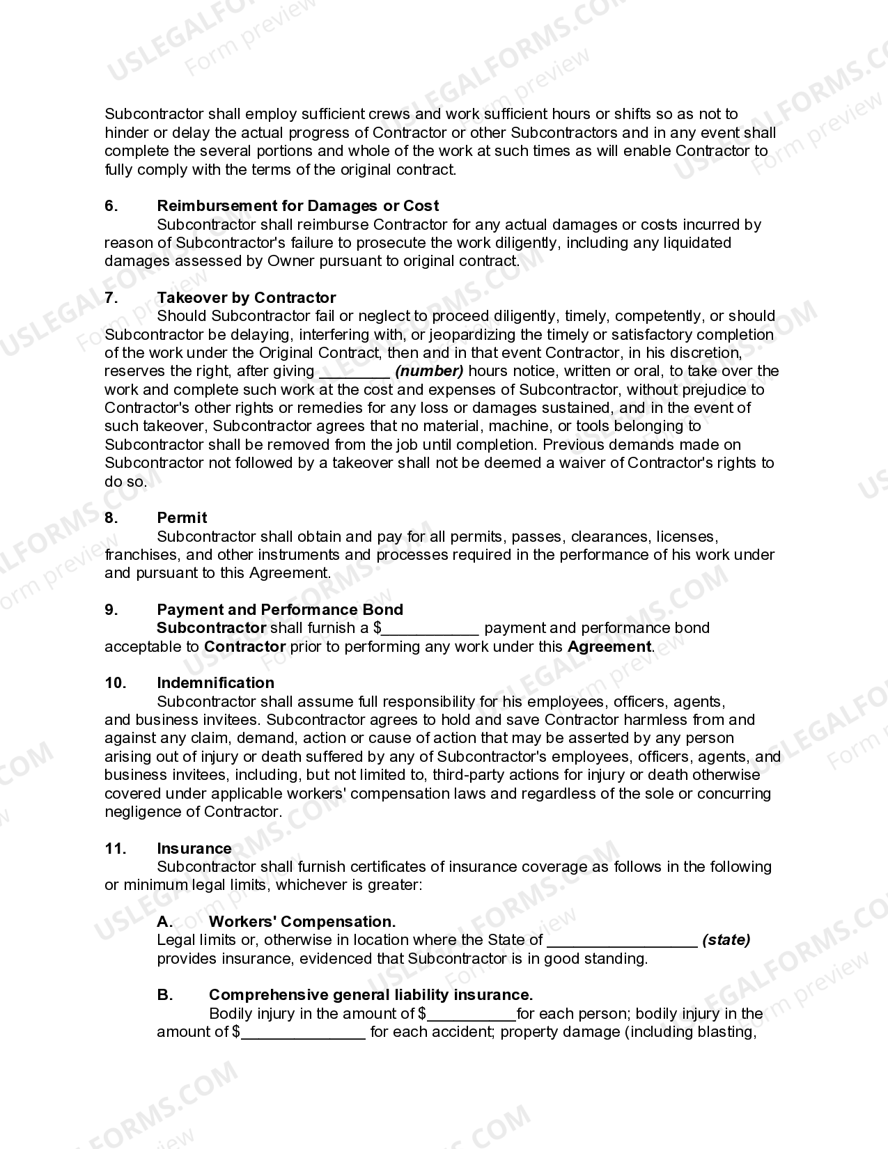Subcontractor Agreement for Transportation | US Legal Forms