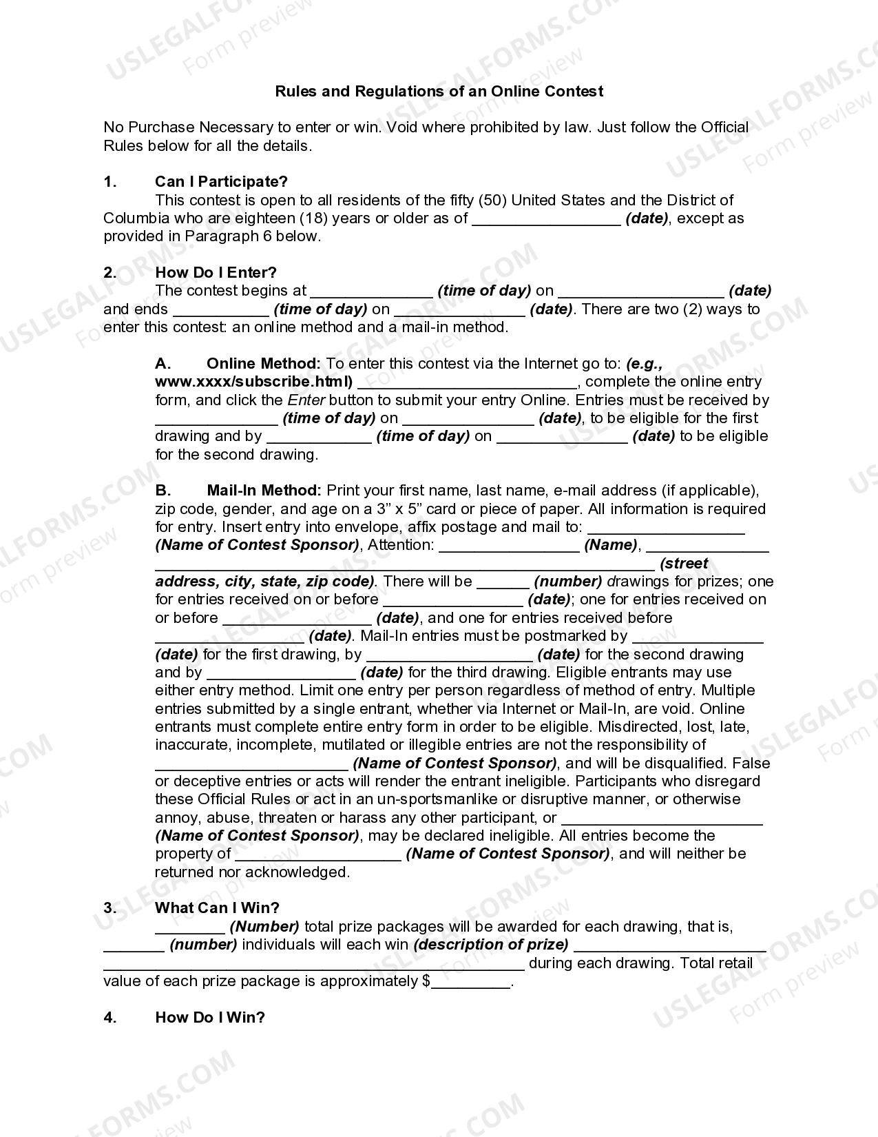 South Dakota Rules and Regulations of an Online Contest - Contest Rules ...