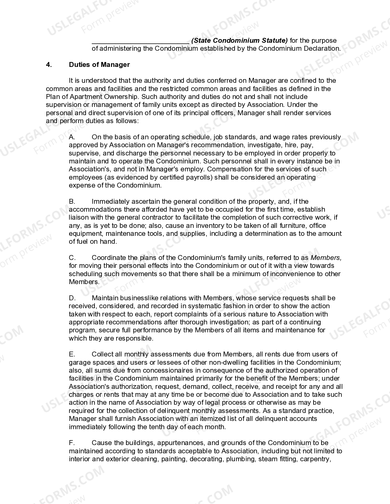 Montana Agreement to Manage Condominium Complex - Agreement Condominium ...