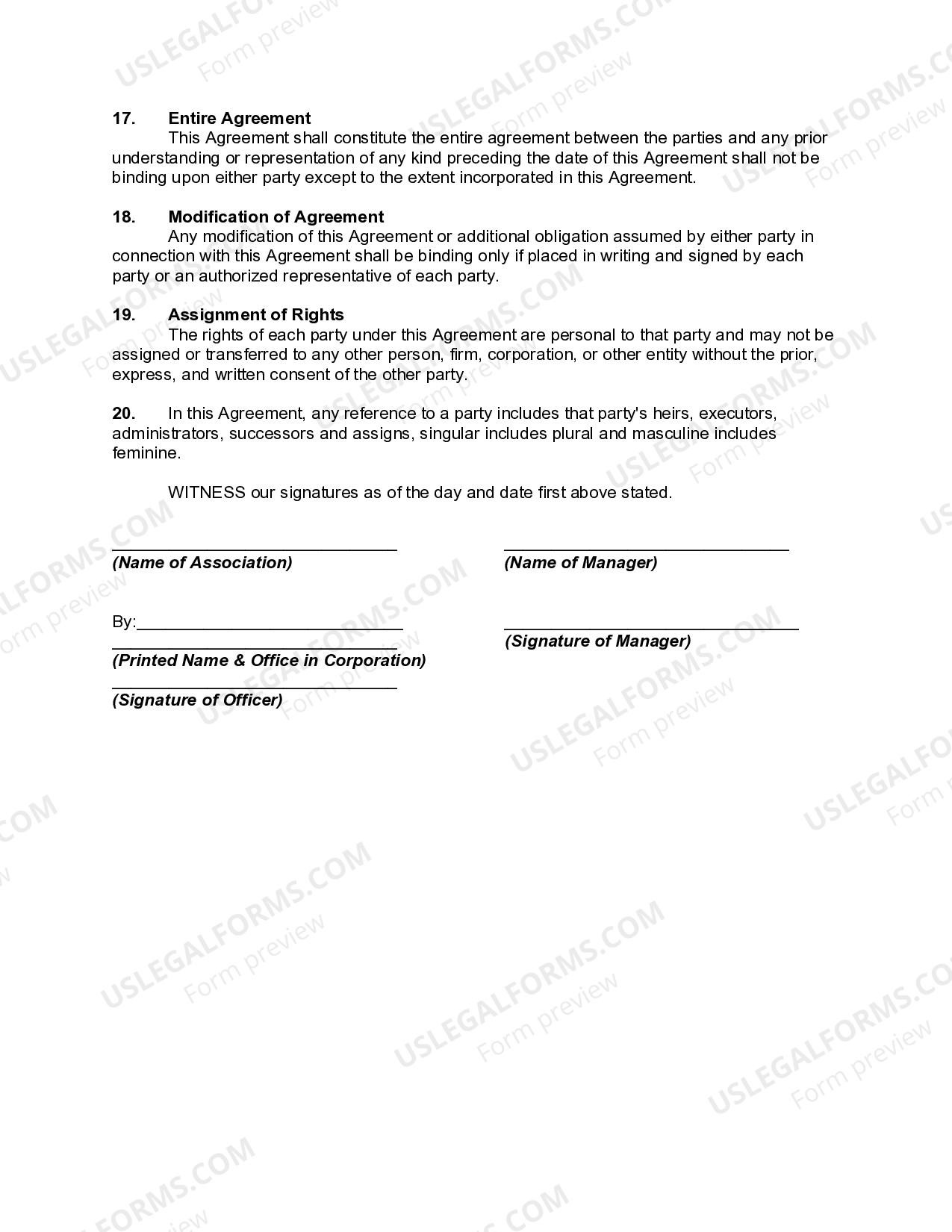 Texas Agreement to Manage Condominium Complex - Agreement Condominium ...