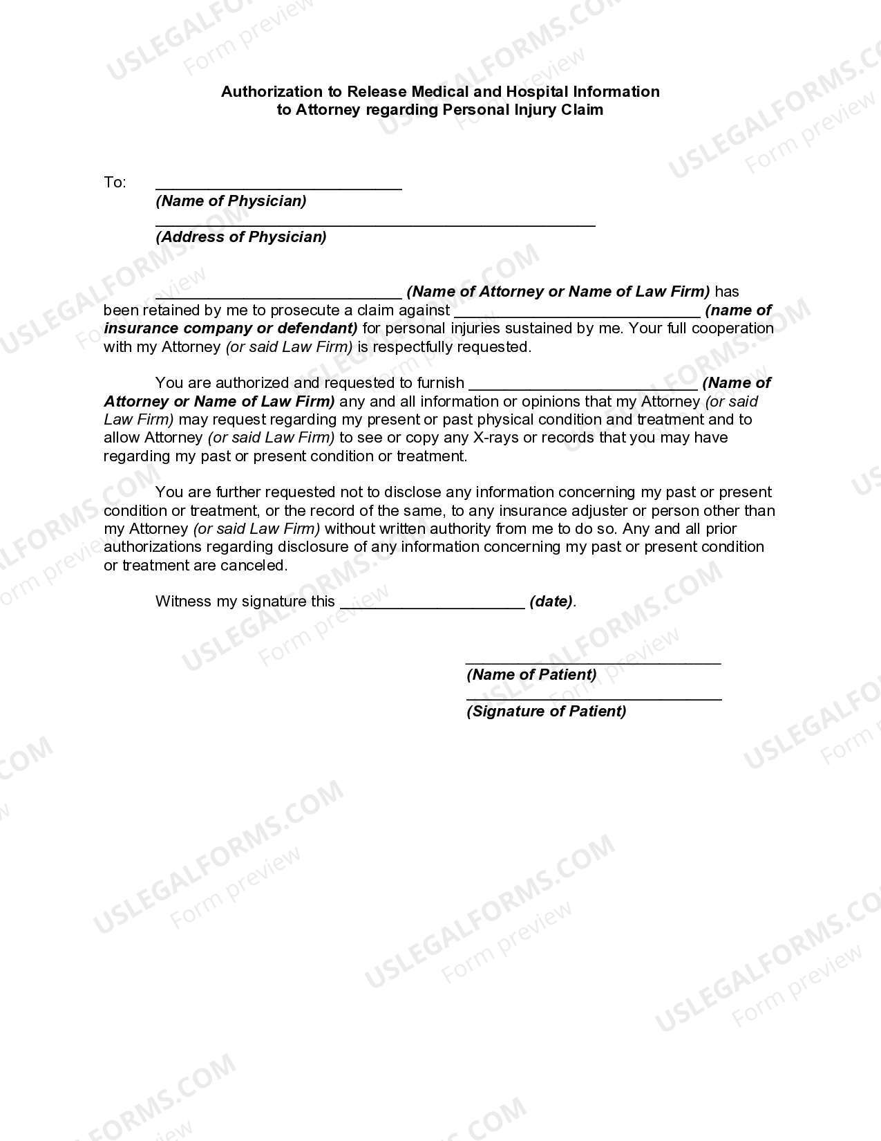Medical Release Form Pdf | US Legal Forms