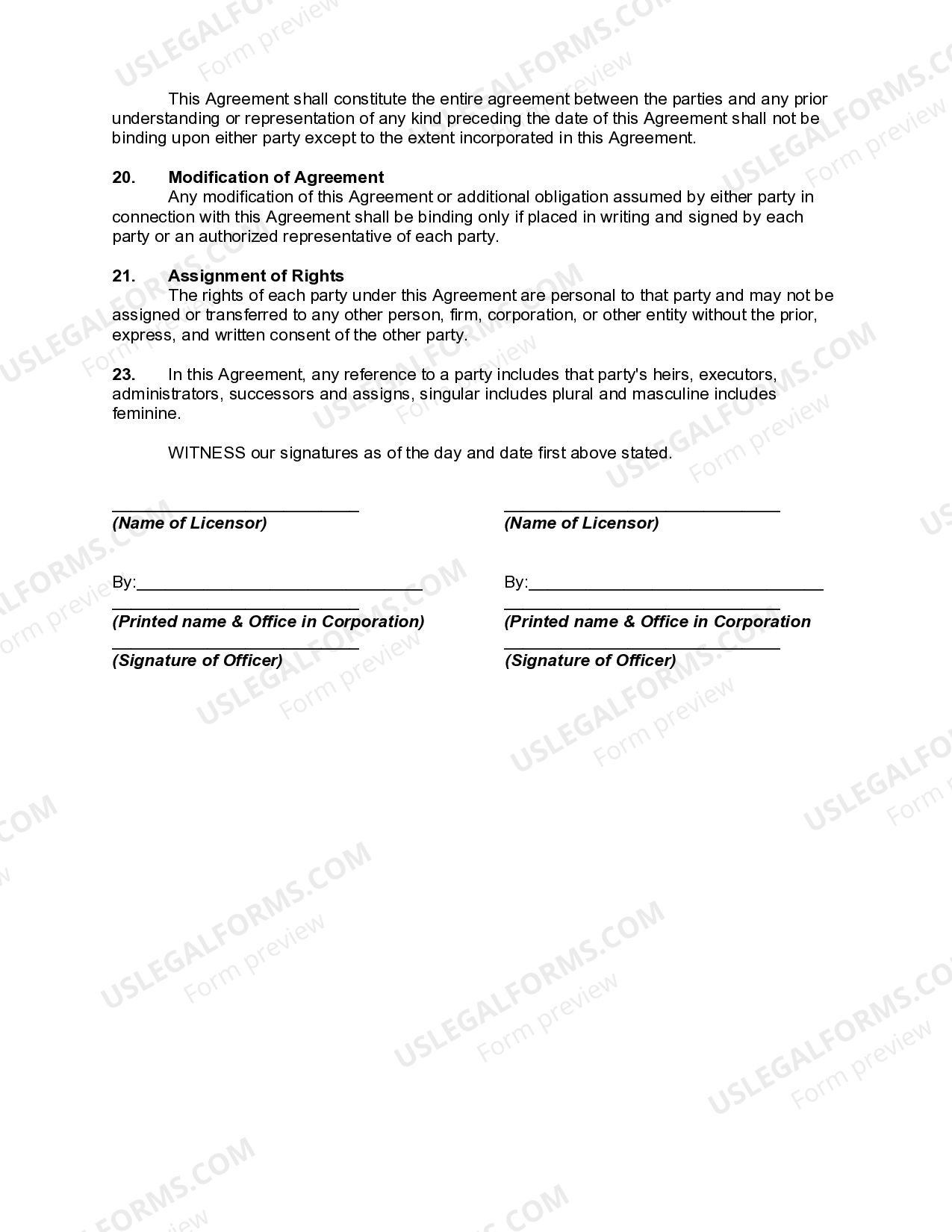 License of Rights under Patent - License Patent | US Legal Forms