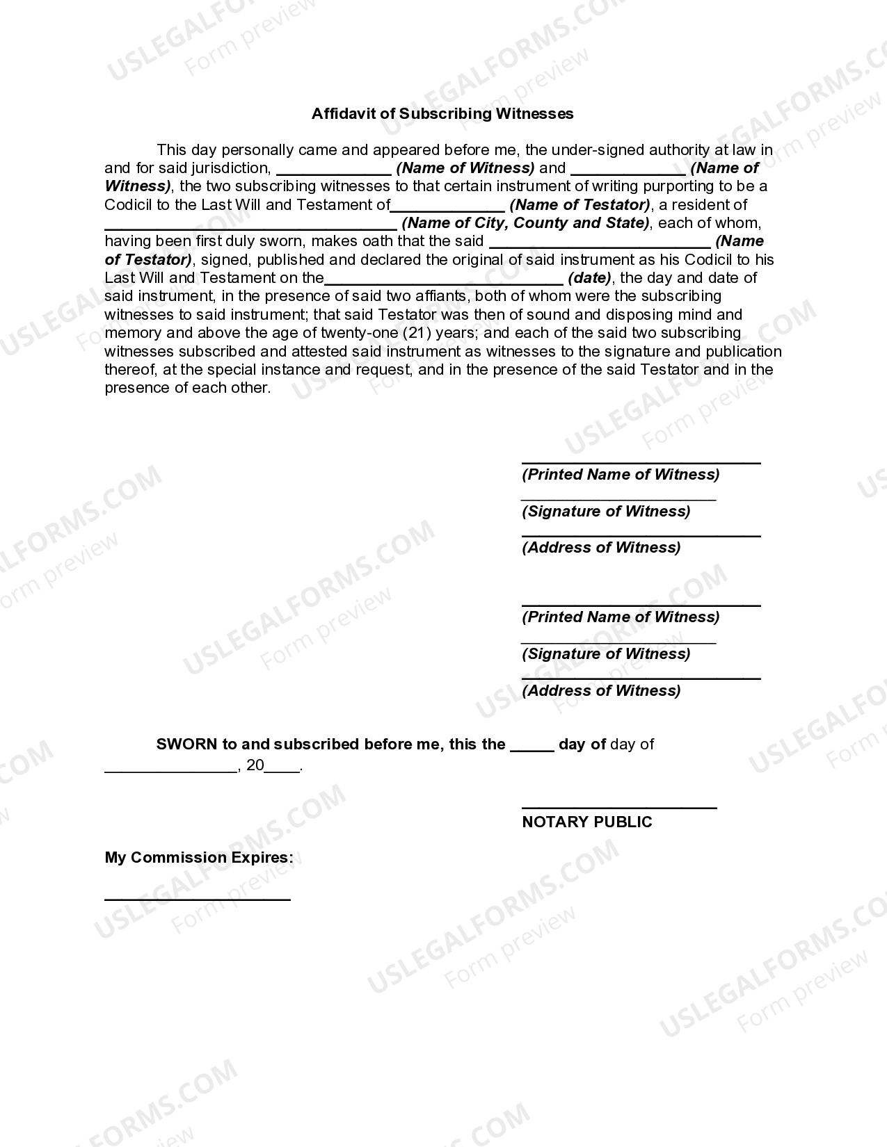 Changing Will with Codicil Substituting New Provisions - Will Codicil ...