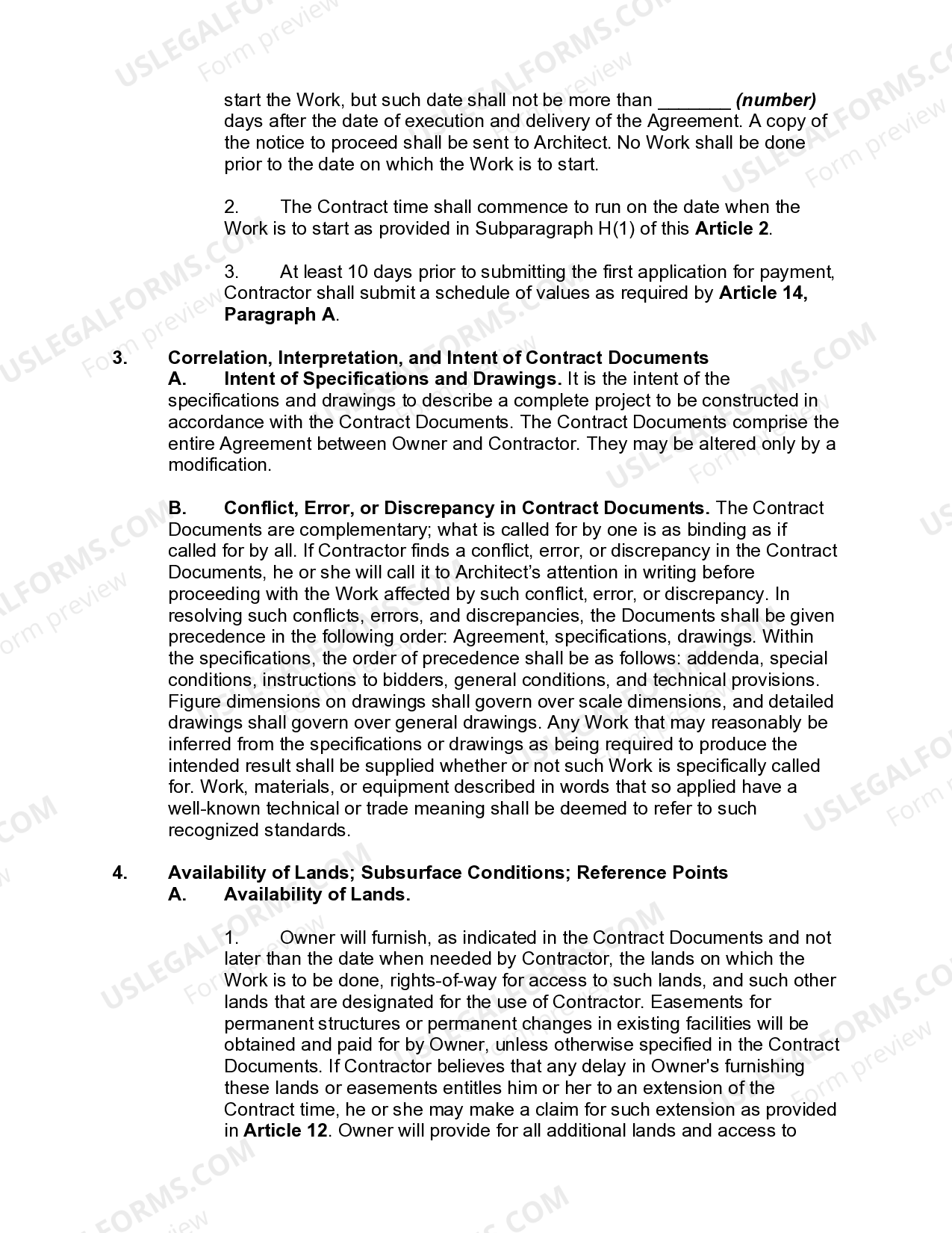Washington Contract for Construction of a Building with Architect to be ...