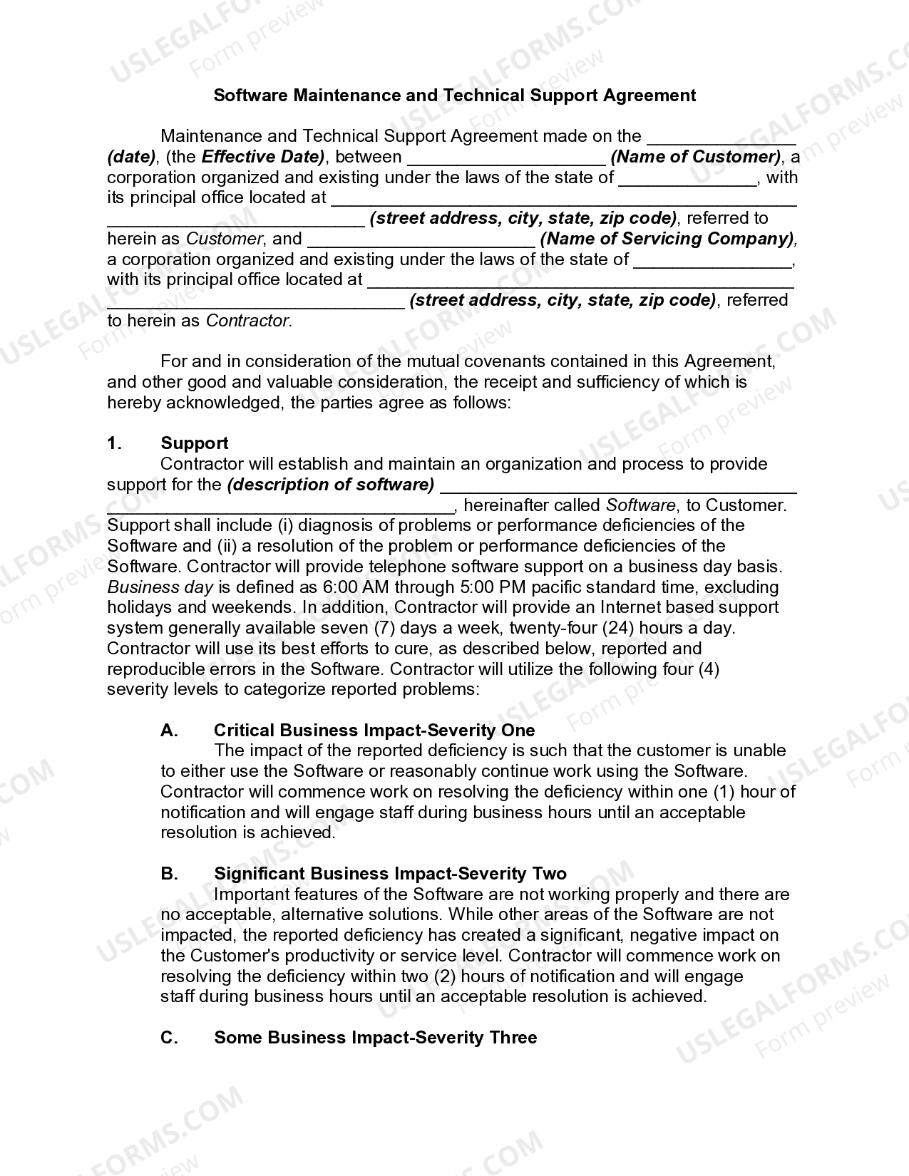 Illinois Software Maintenance and Technical Support Agreement ...