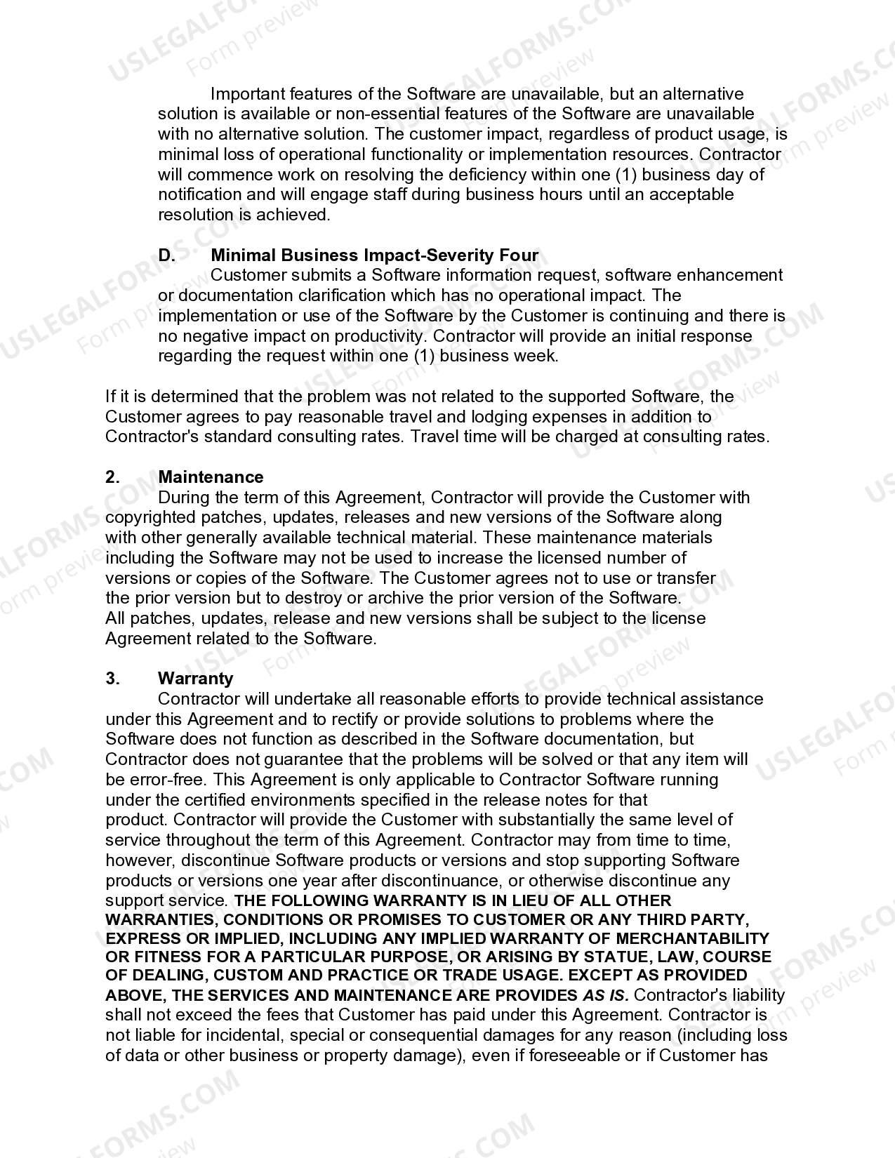 Montana Software Maintenance and Technical Support Agreement - Software ...
