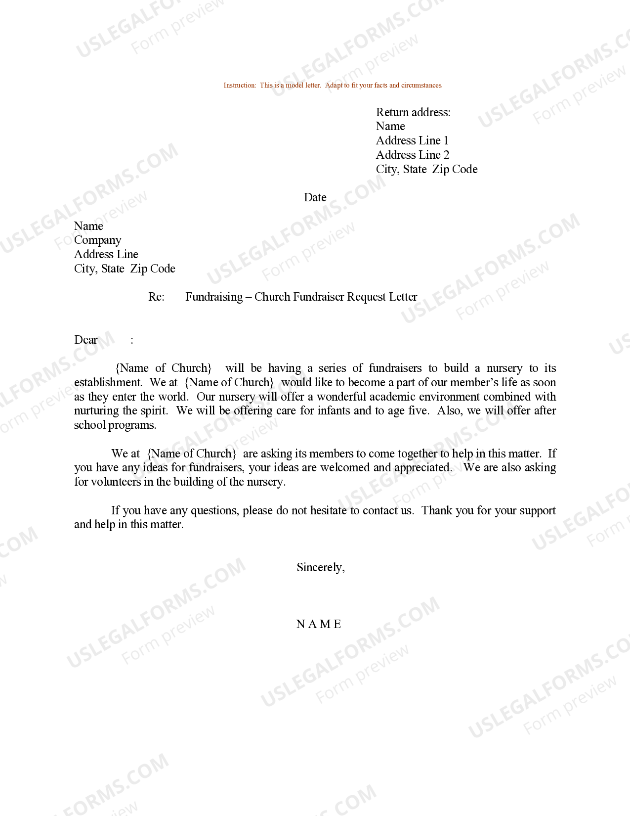 Florida Sample Letter for Church Fundraiser Request Letter - Letter ...