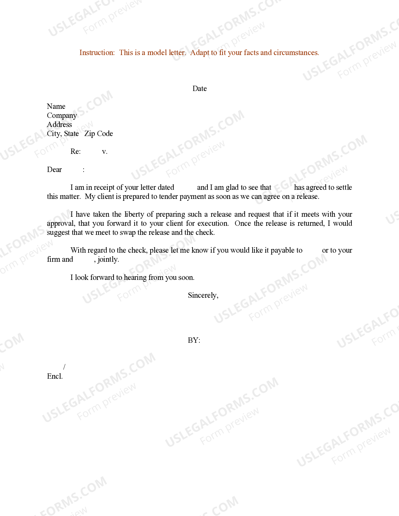 Sample Letter for Settlement Release - Settlement Release Agreement ...