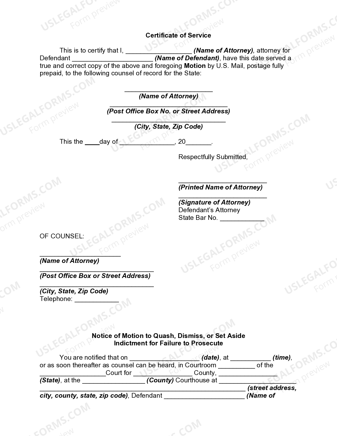 Motion To Quash Dismiss Indictment US Legal Forms Motion To Quash Dismiss Indictment US Legal Forms