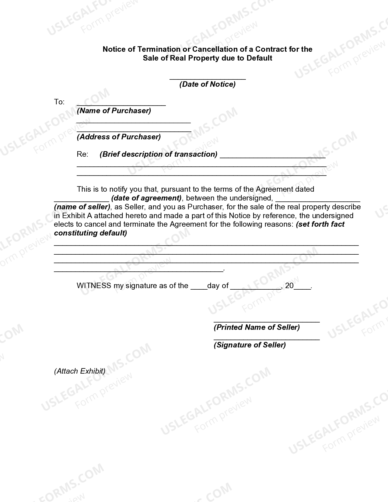 West Virginia Notice of Termination or Cancellation of a Contract for ...