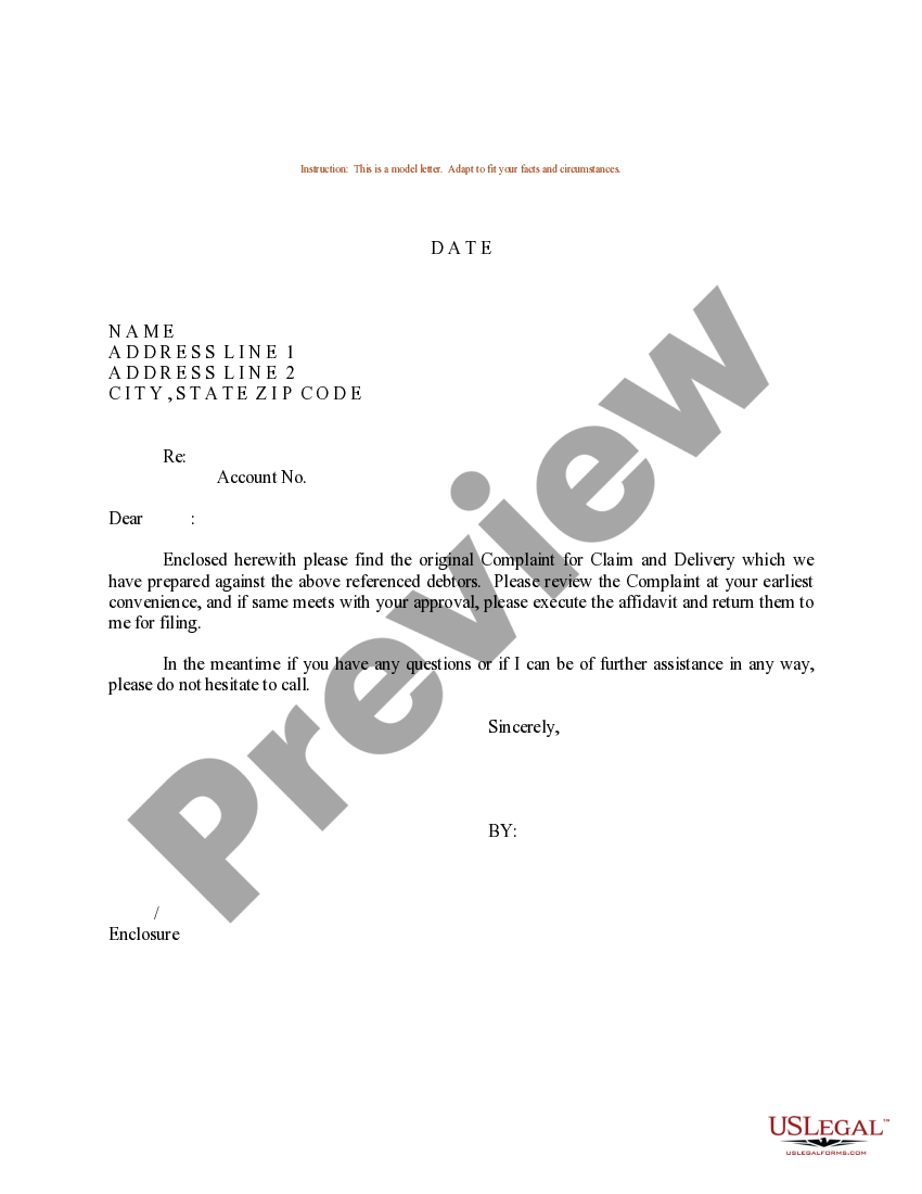 Franklin Ohio Sample Letter For Complaint For Claim And Delivery How To Write A Complaint 