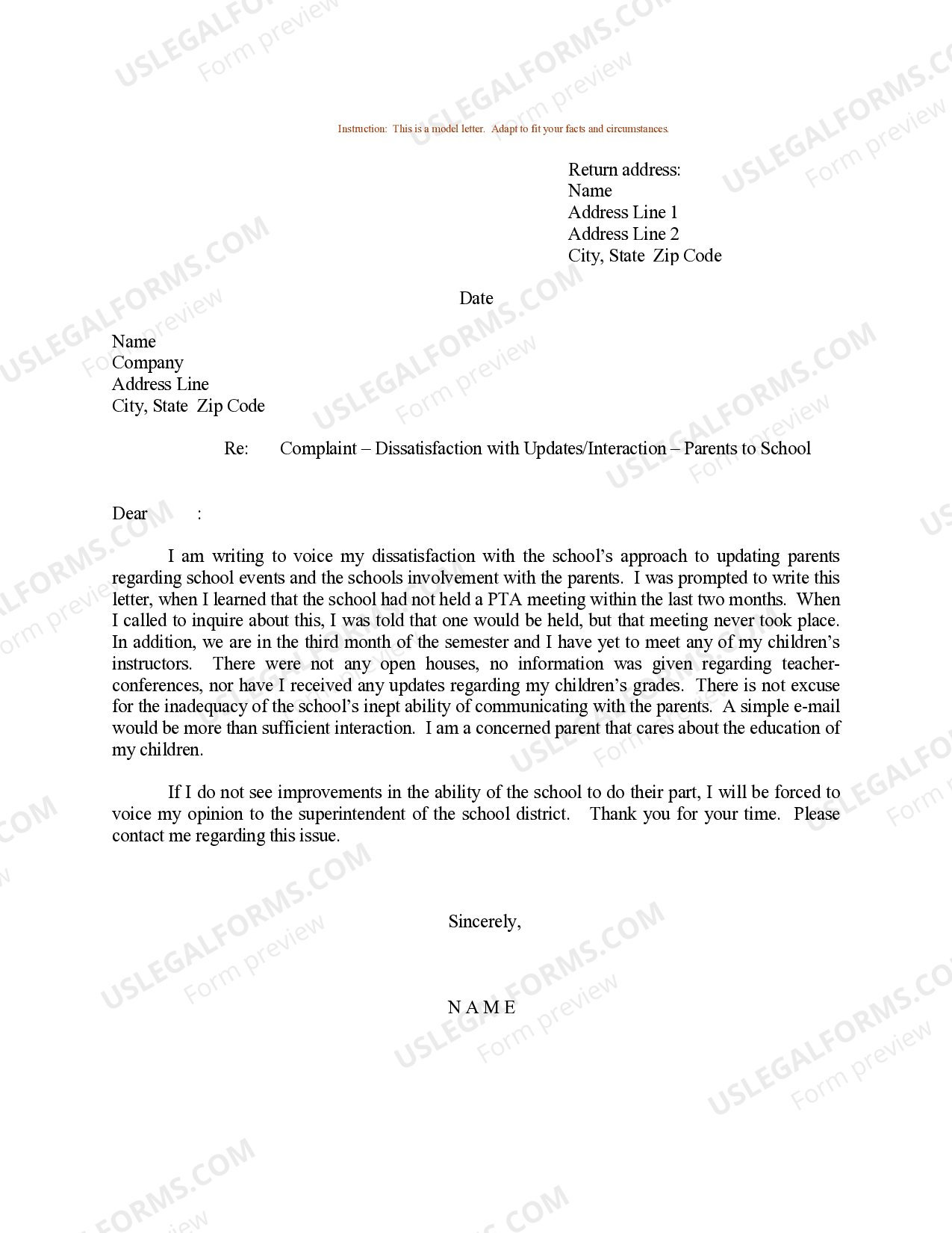 Sample Letter for Complaint - Dissatisfaction with Updates ...