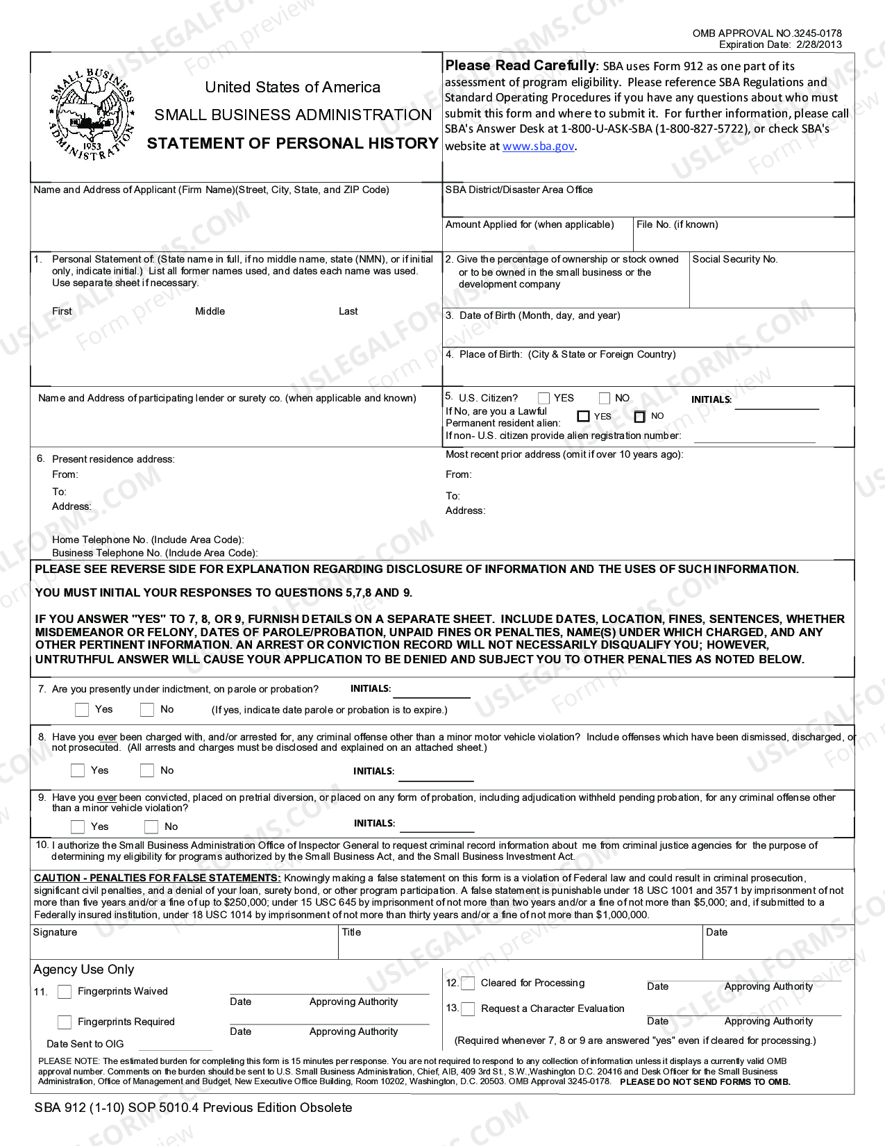 Small Business Administration Loan Application Form and Checklist ...