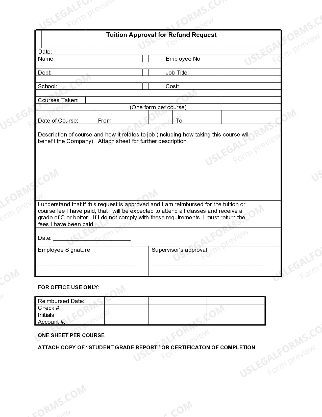 Minnesota Tuition Approval for Refund Request | US Legal Forms