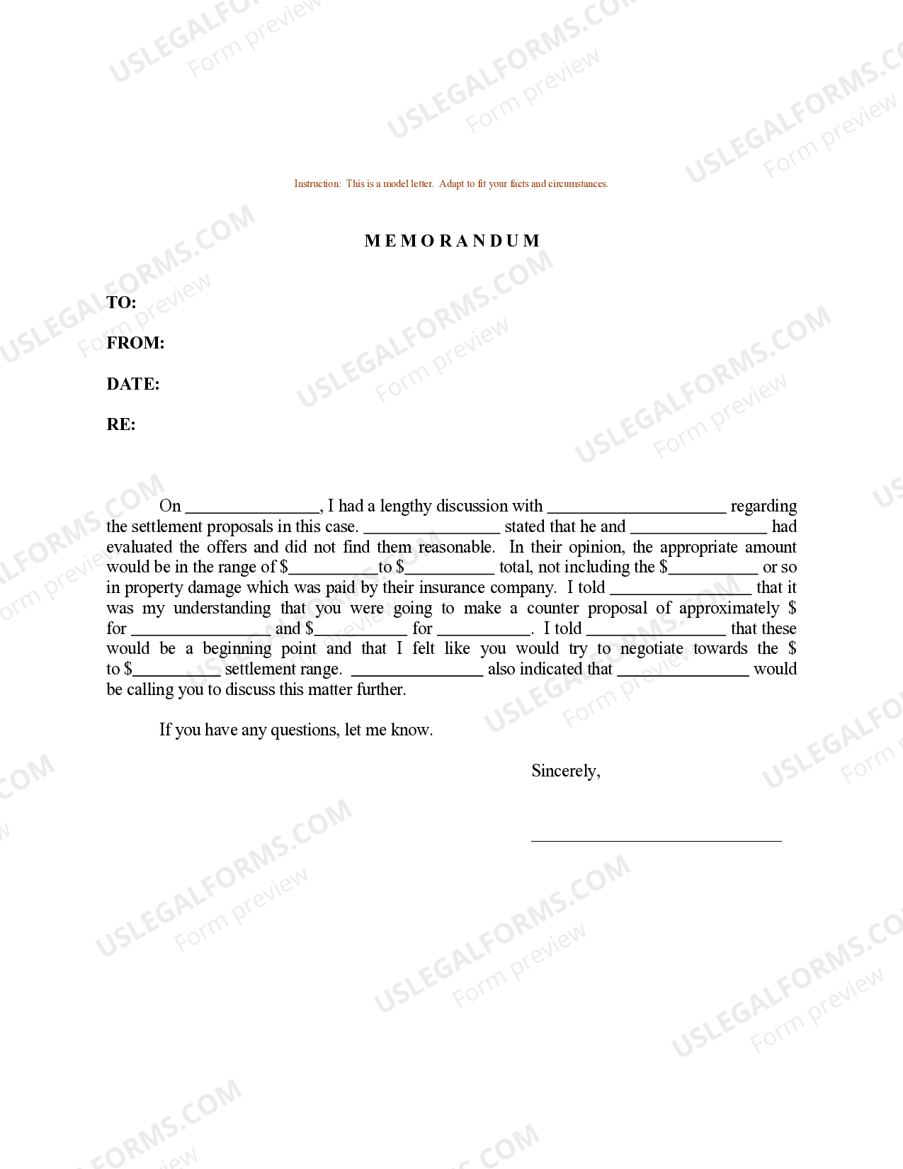 Memo regarding Settlement Negotiations - Regarding Negotiations | US ...
