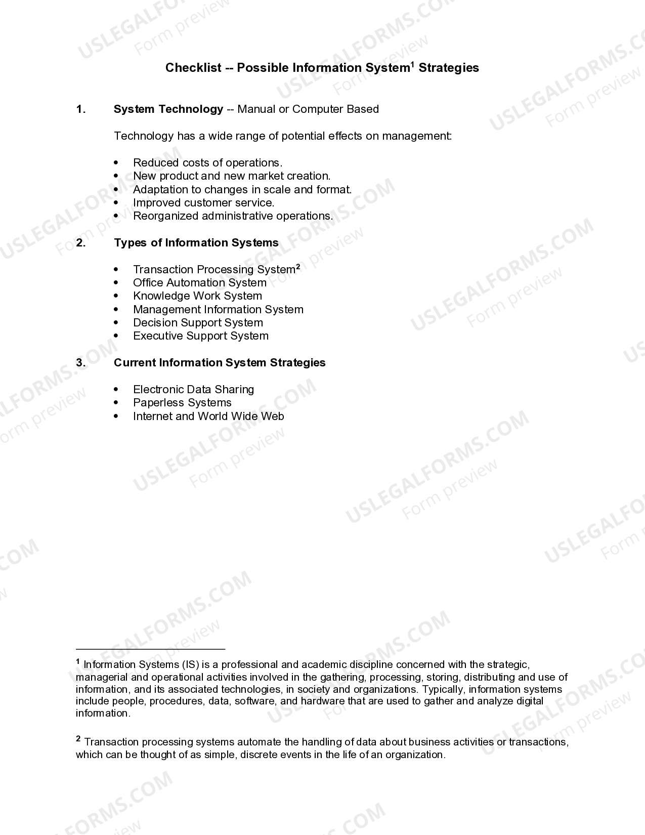 New Hampshire Checklist - Possible Information System Strategies | US ...