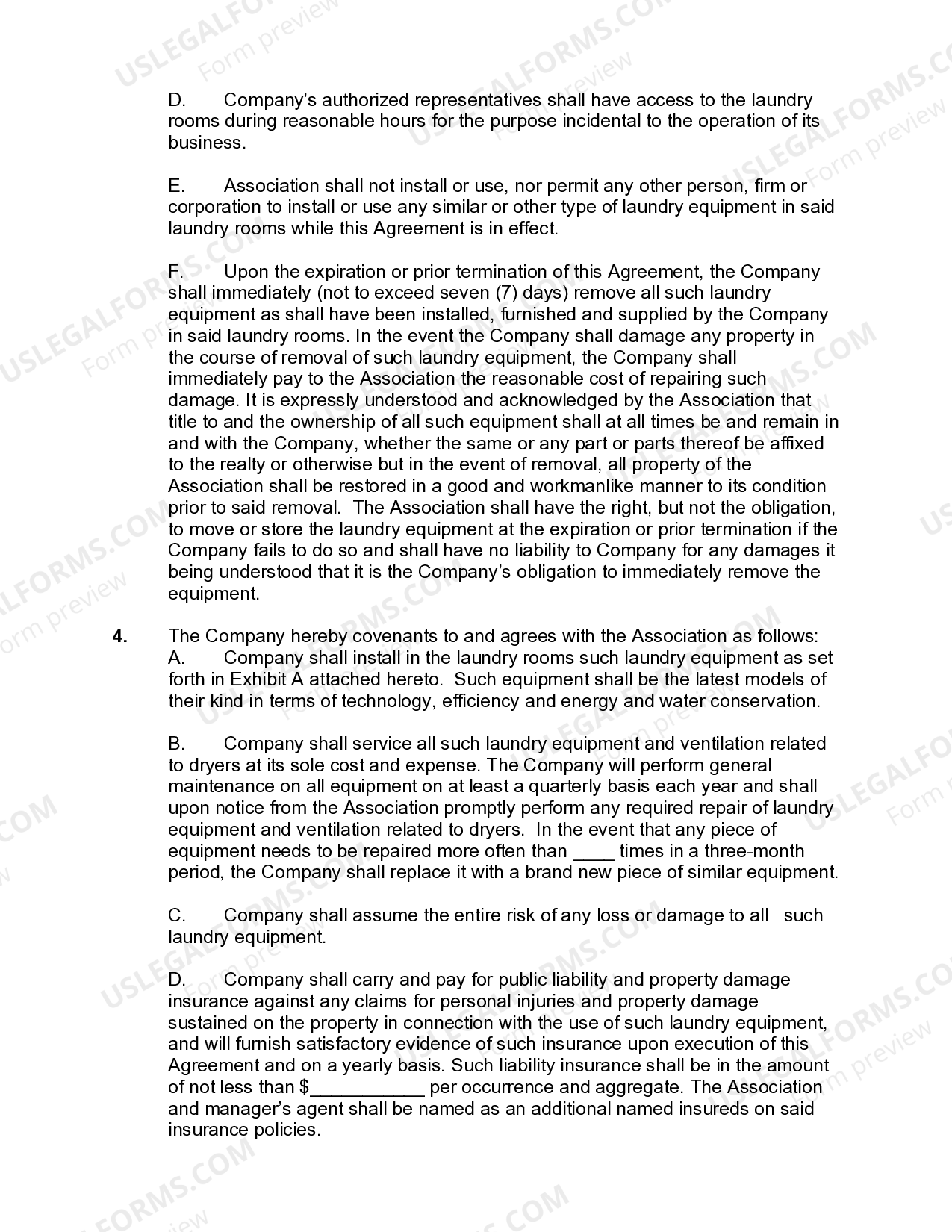 Oklahoma Fixed Term Laundry Contract - Co Ownership Ownership Agreement ...