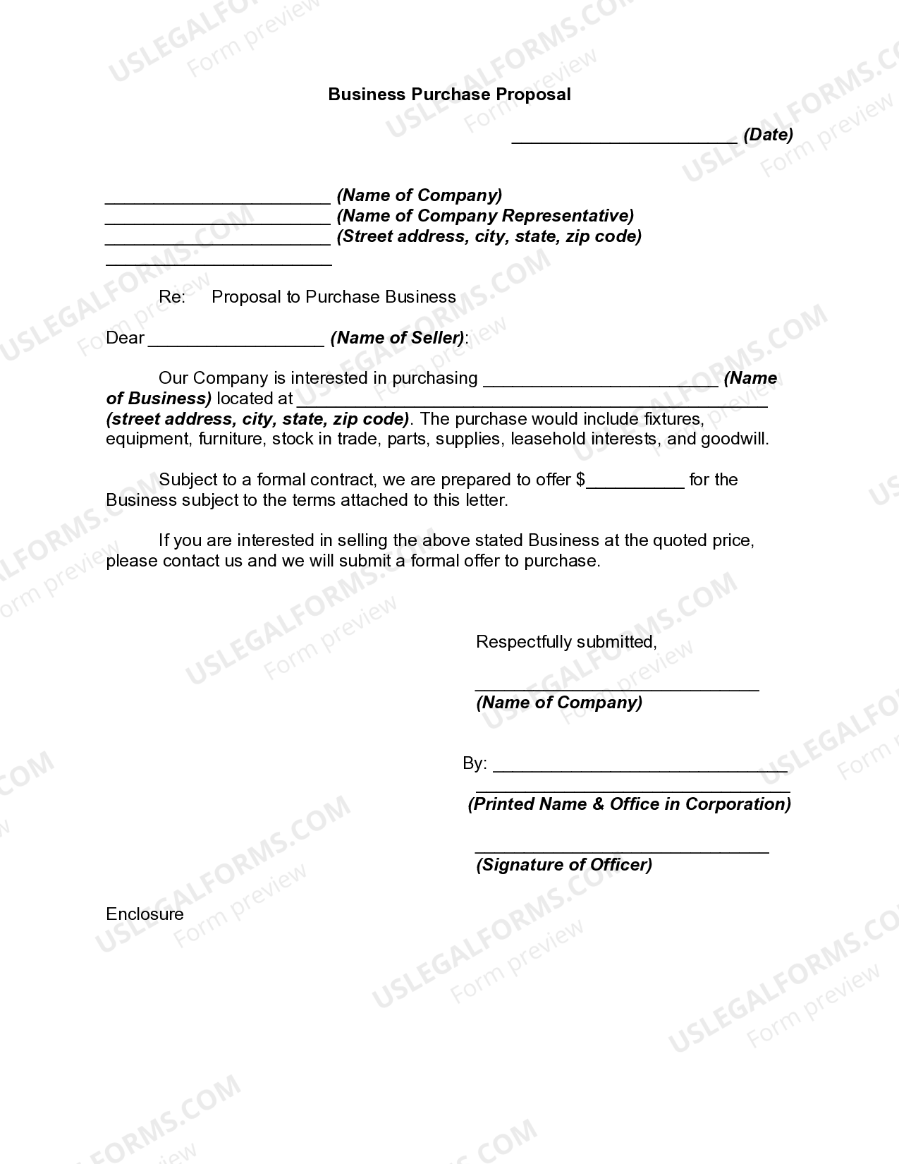 Business Purchase Proposal