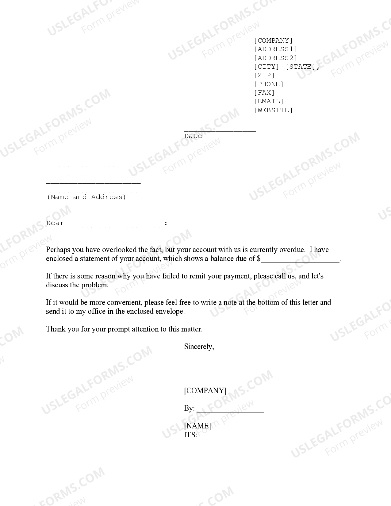 Second Overdue Payment Reminder | US Legal Forms