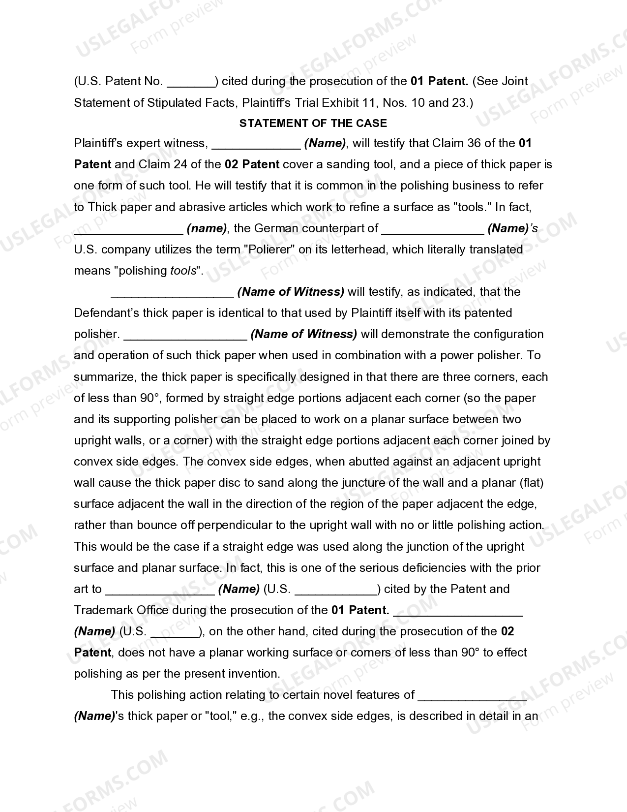 Plaintiff's Pretrial Memorandum for a Bench Trial in a Patent Case ...