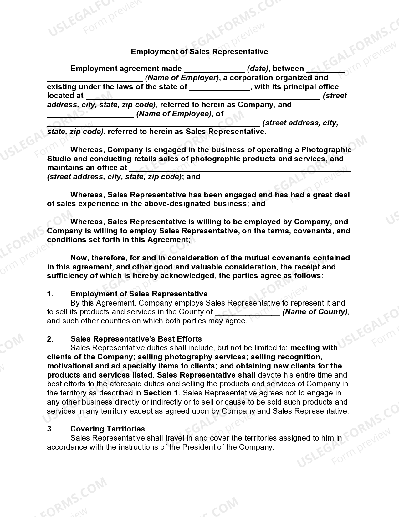 Virginia Employment of Sales Representative | US Legal Forms