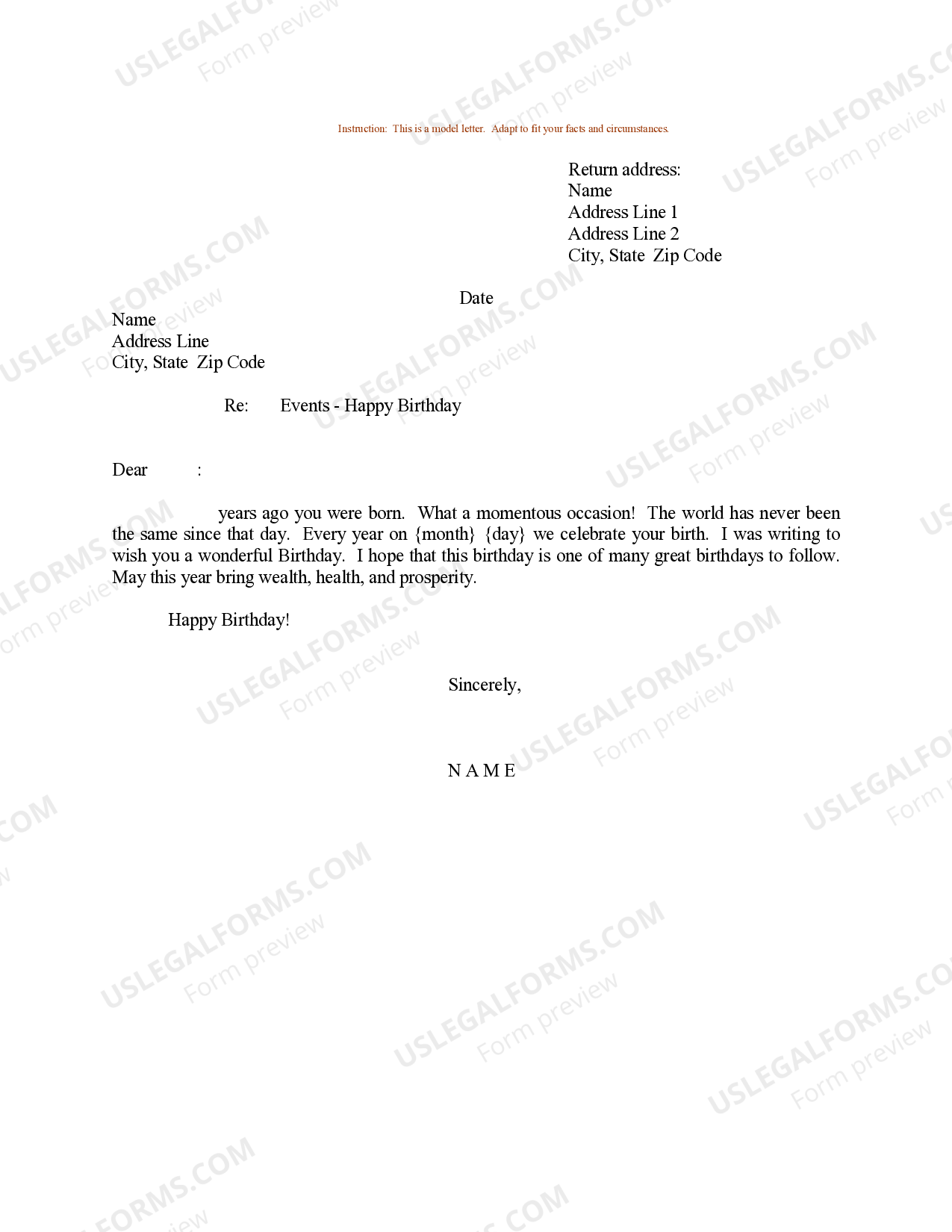 New York Sample Letter for Happy Birthday - Sample Letter Birthday | US ...