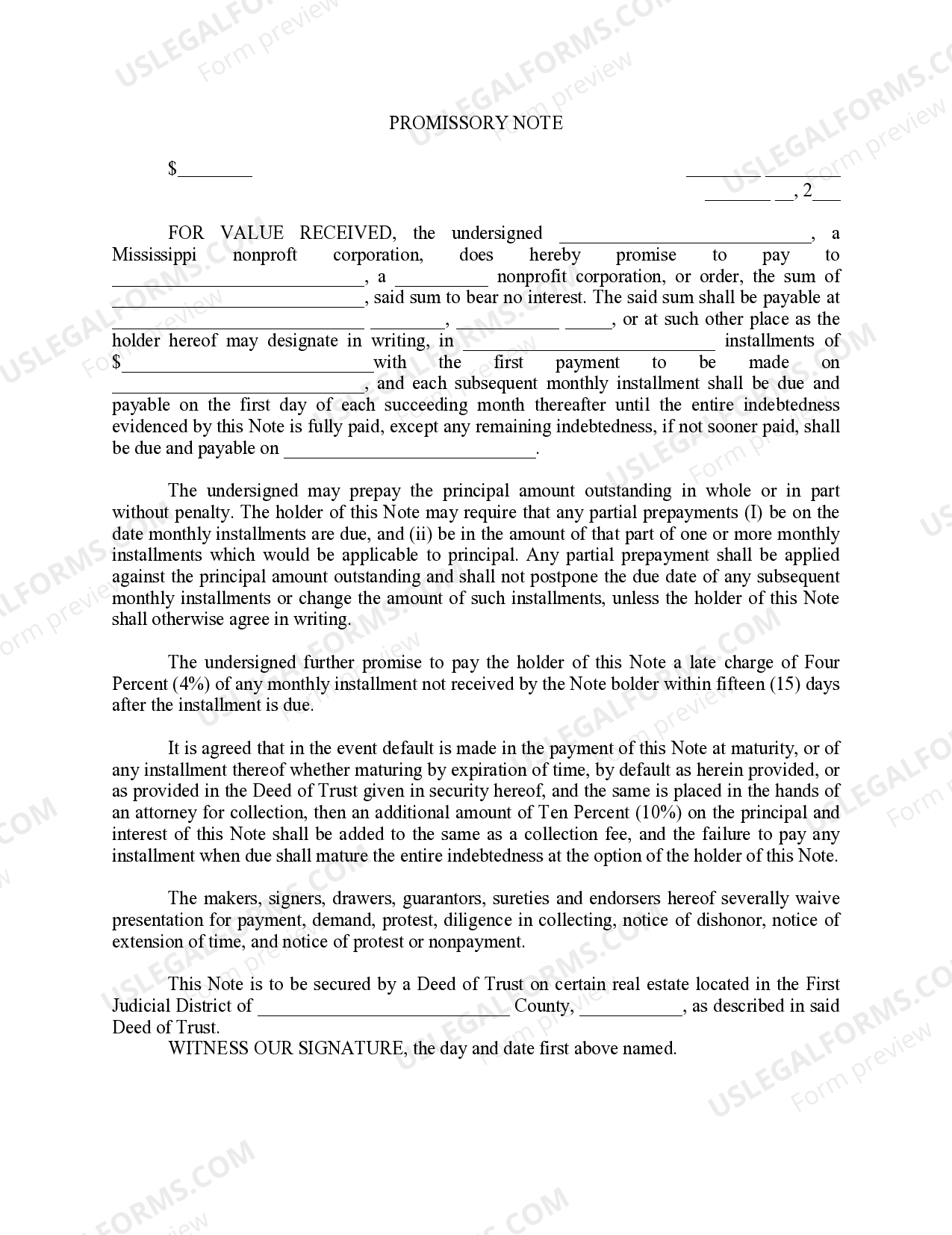 Hennepin Minnesota Promissory Note College to Church - Church ...