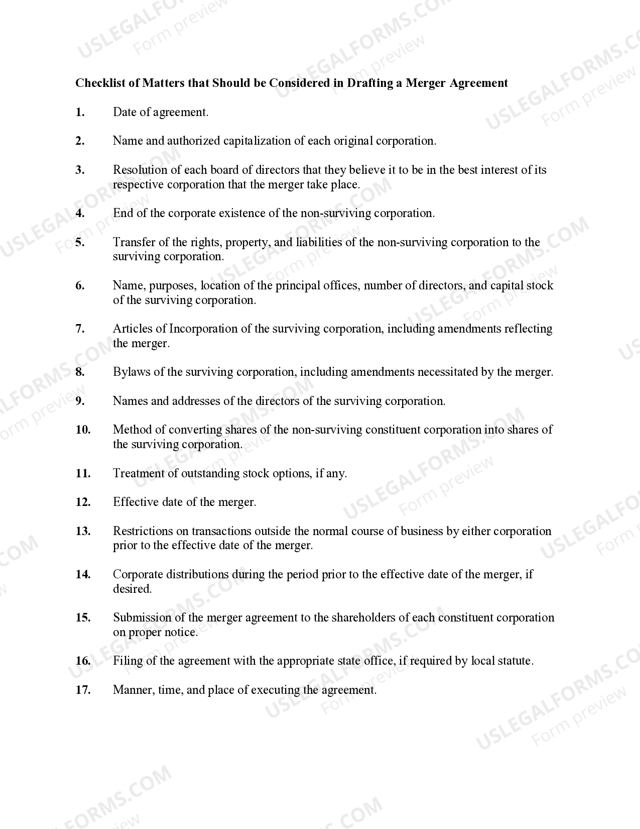 Pennsylvania Checklist of Matters that Should be Considered in Drafting ...