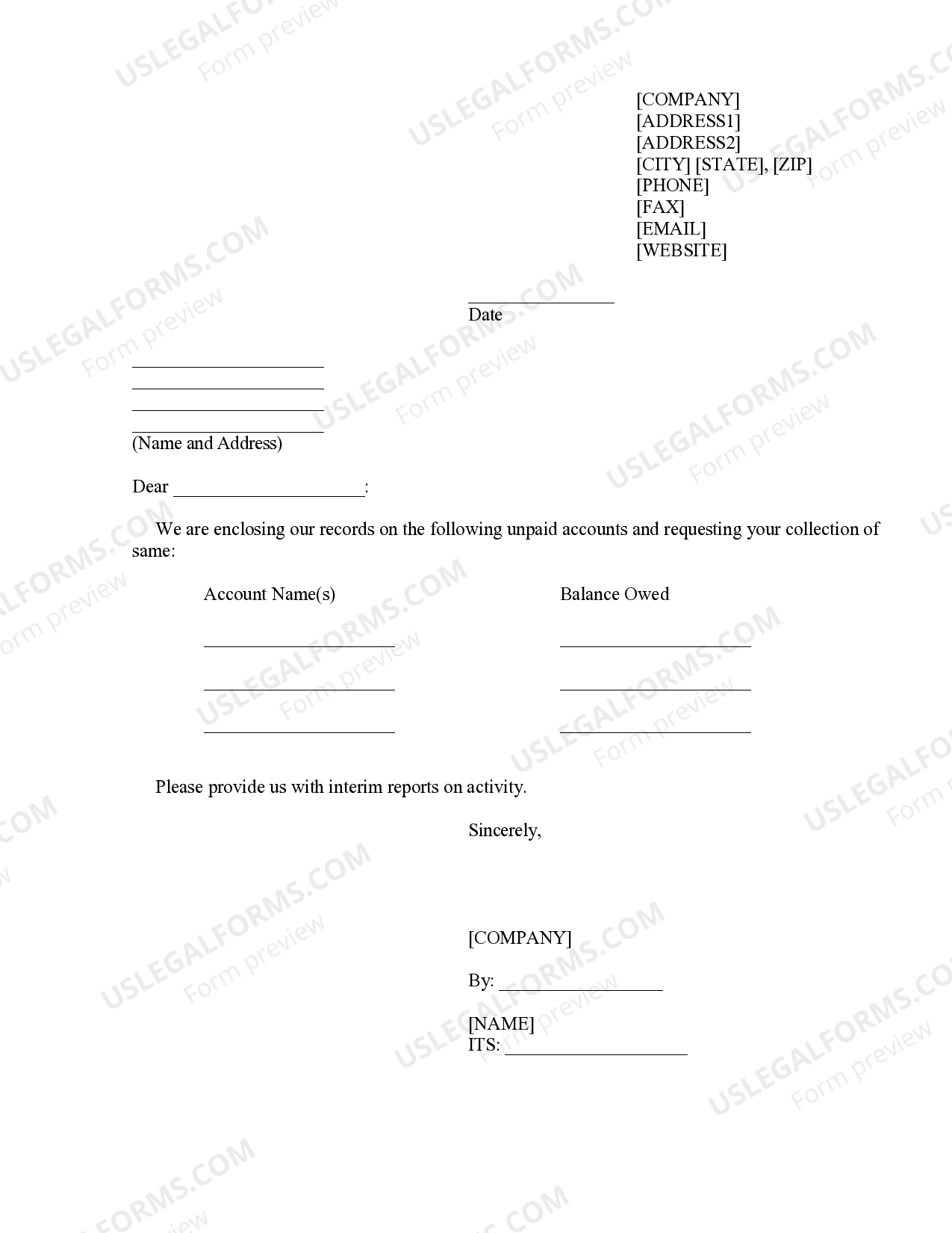 Transmittal for Collection | US Legal Forms