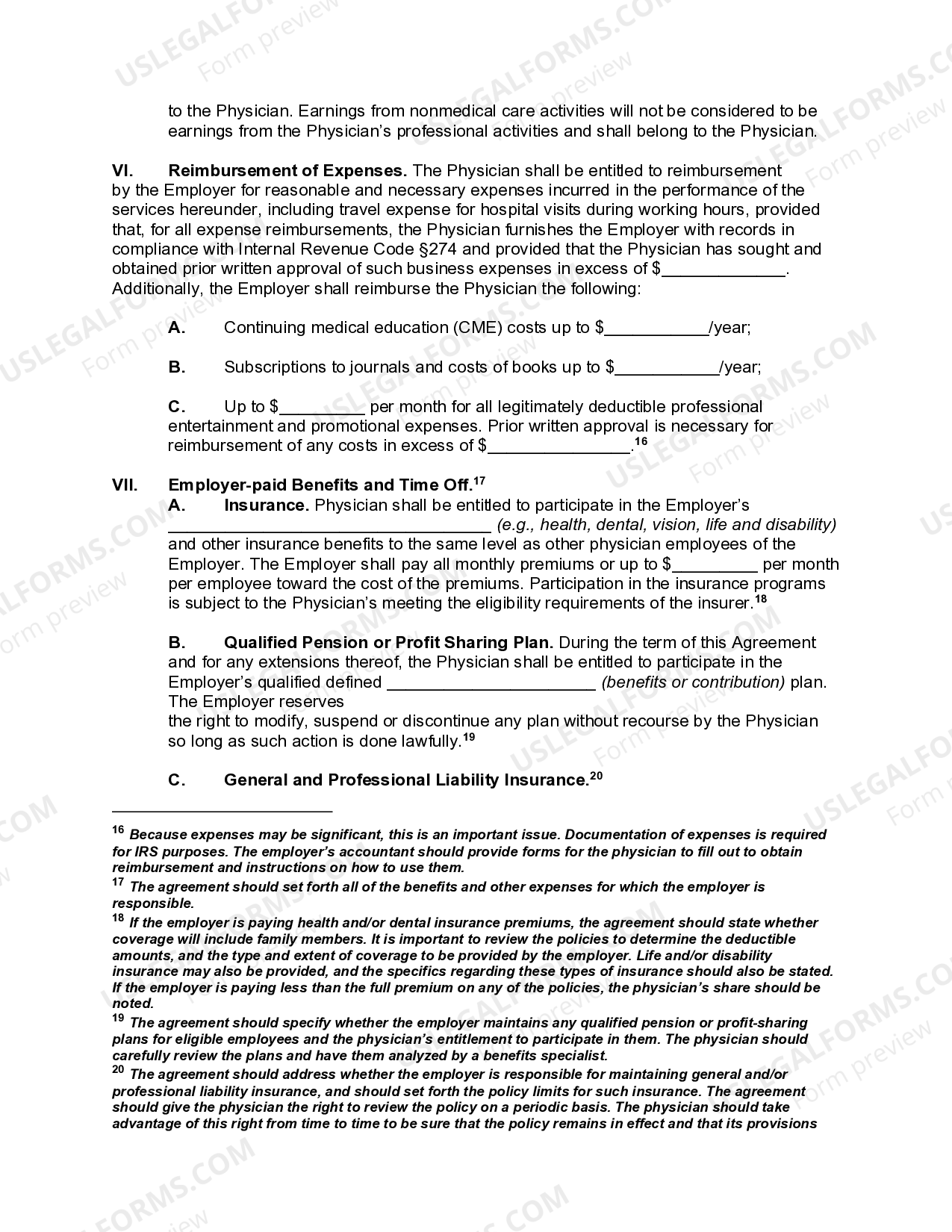 Virginia Annotated Model Pro-Employer Physician Employment Agreement ...