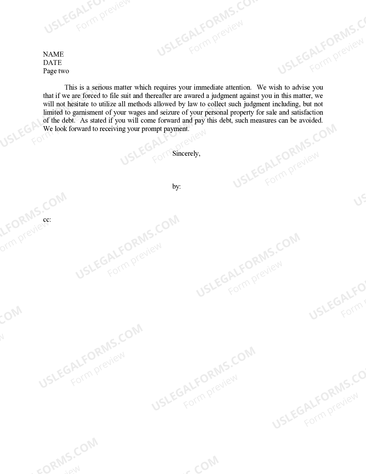 Sample Letter to Defendant Seeking Recovery of Funds Owed - Sample ...