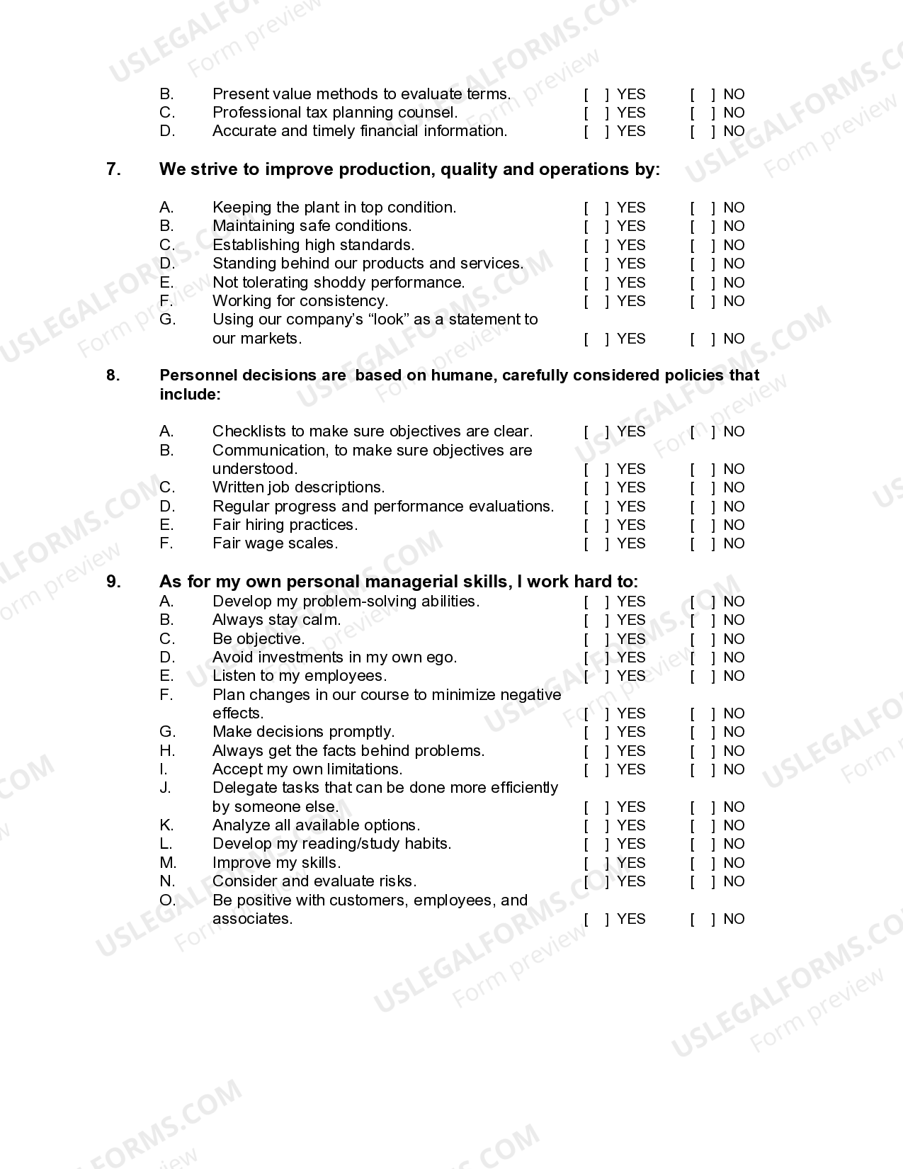 Montana Worksheet - Evaluating Management Performance | US Legal Forms
