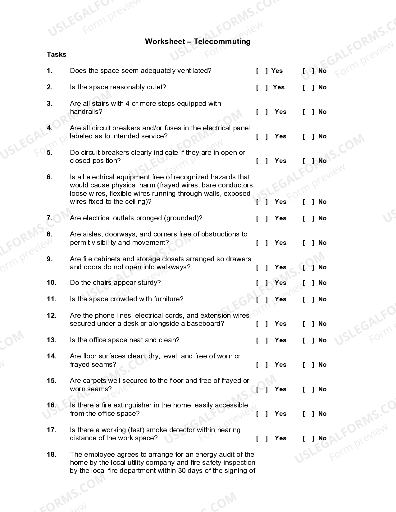 Mississippi Worksheet - Telecommuting | US Legal Forms