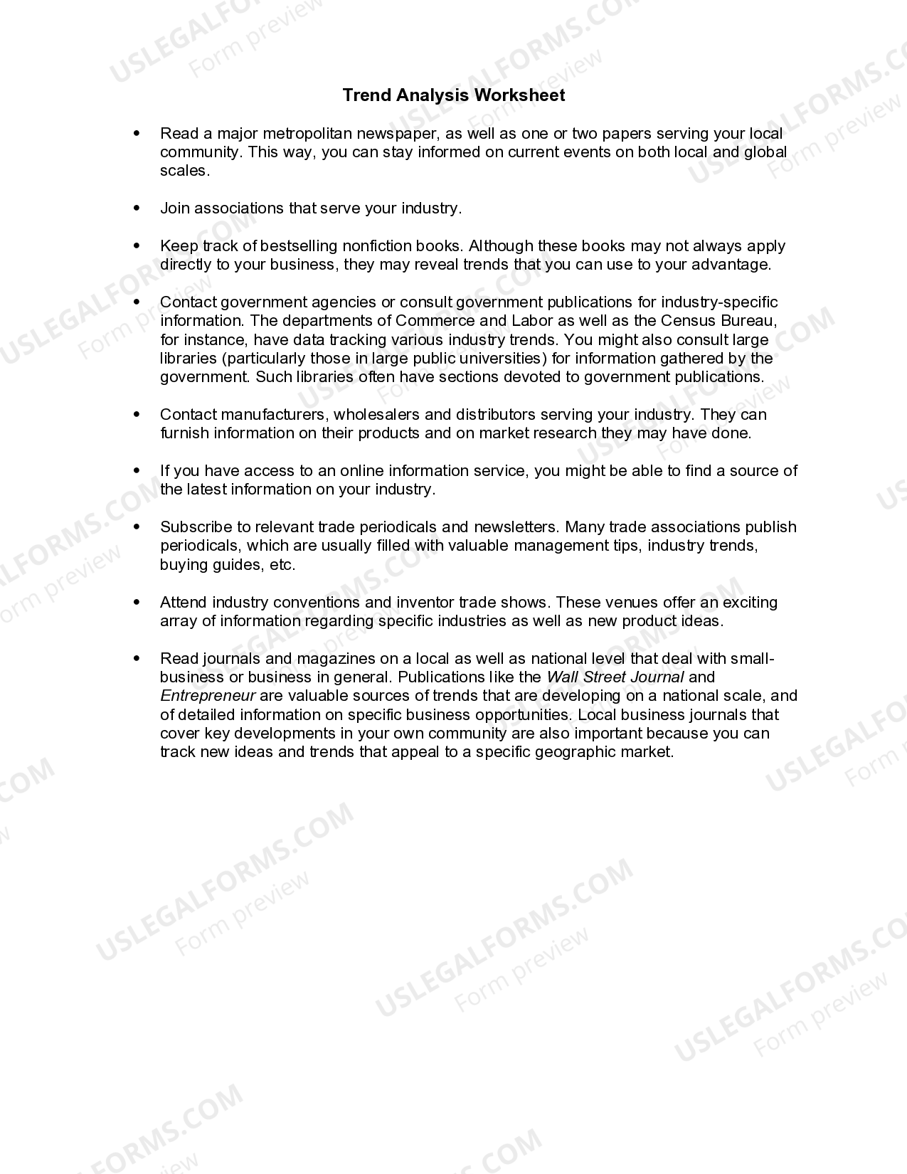 Mississippi Worksheet - Trend Analysis | US Legal Forms