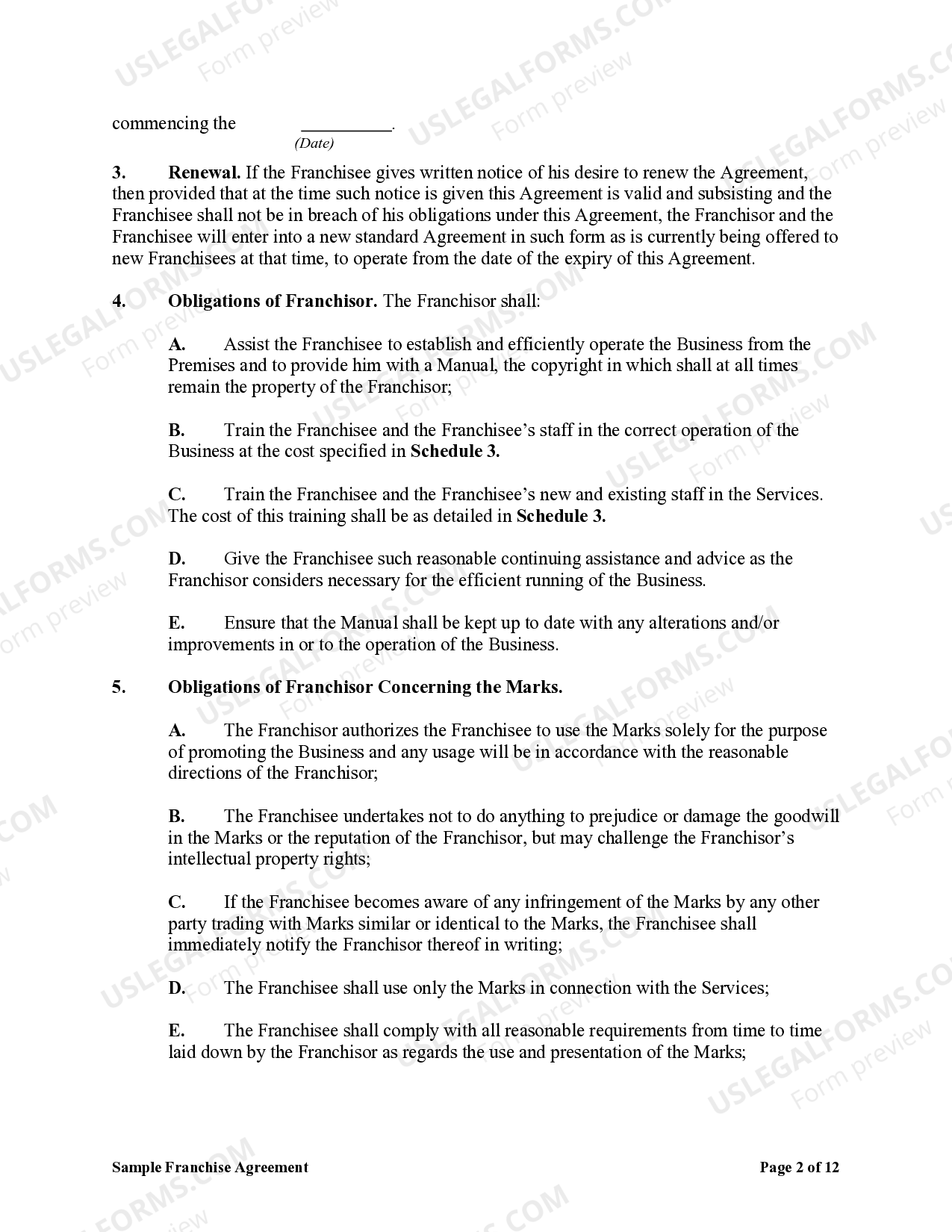 Sample Franchise Agreement - Franchise Agreement Pdf | US Legal Forms