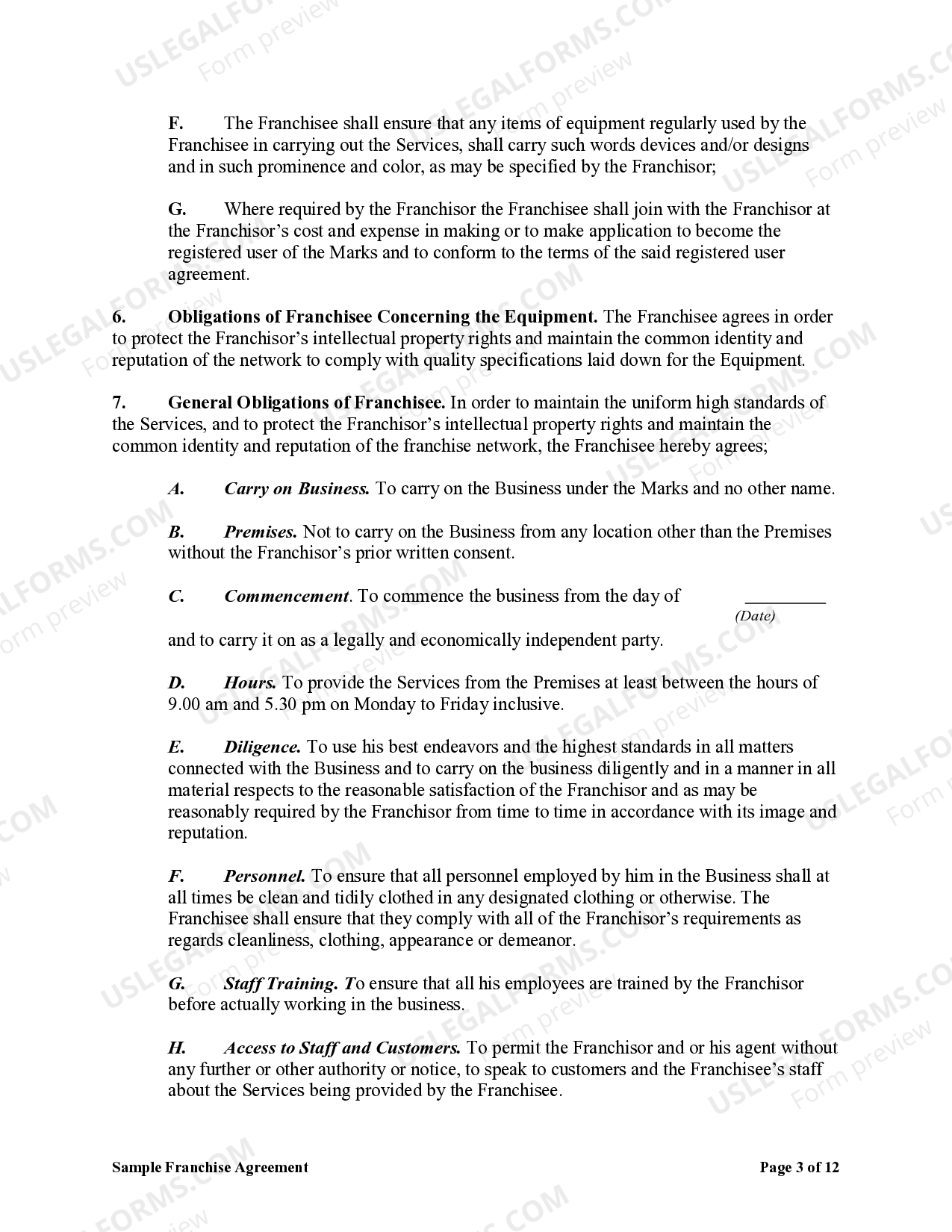 Sample Franchise Agreement - Franchise Agreement Pdf | US Legal Forms