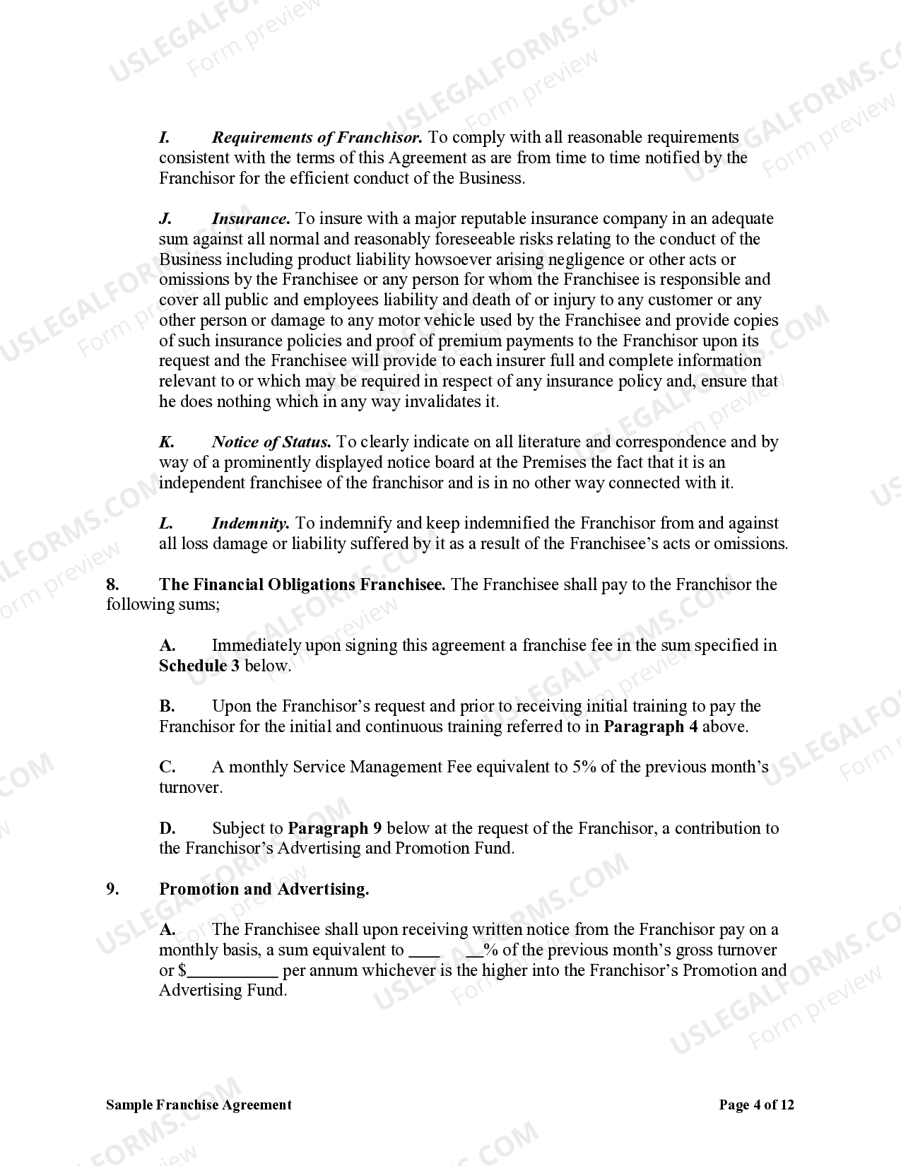Sample Franchise Agreement - Franchise Agreement Pdf | US Legal Forms