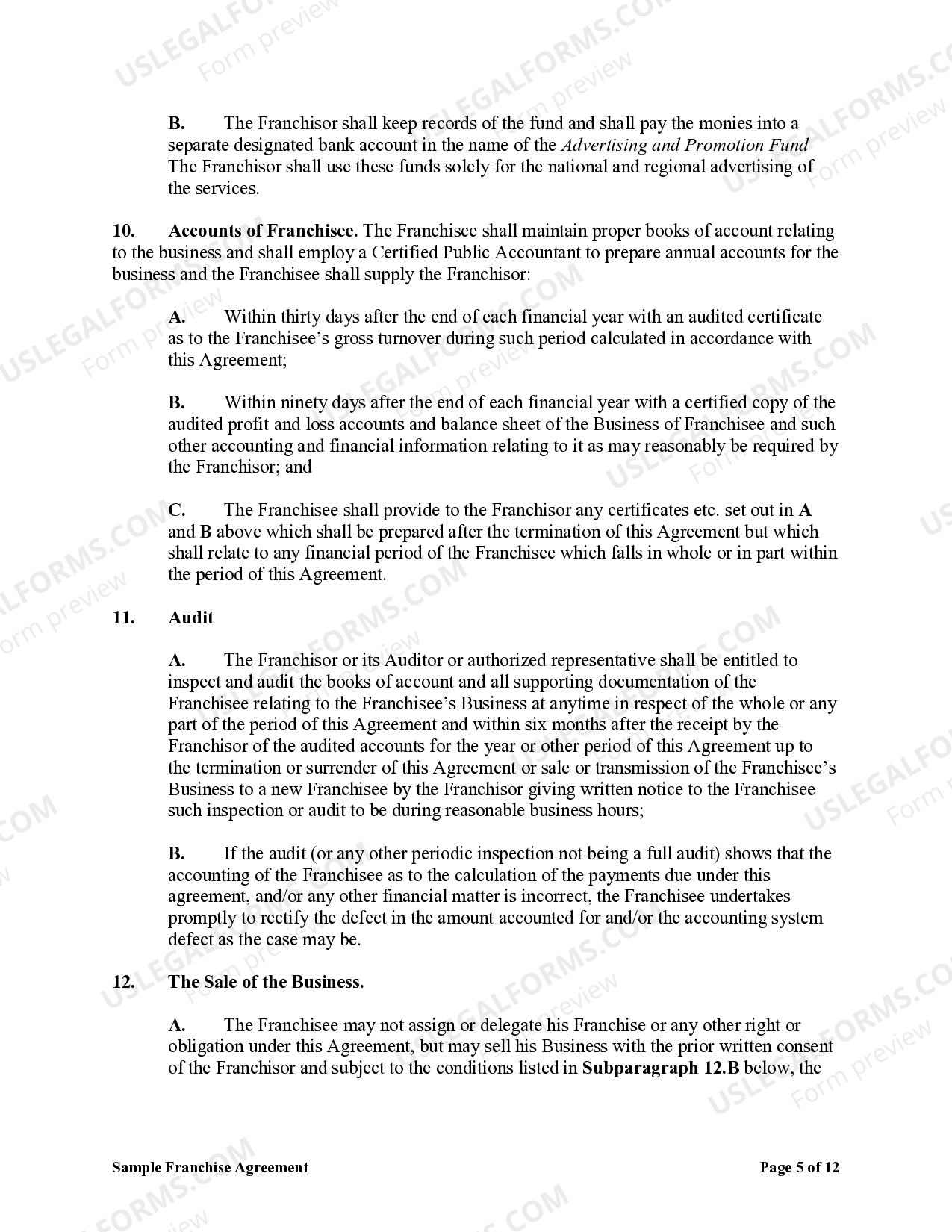 Sample Franchise Agreement - Franchise Agreement Pdf | US Legal Forms