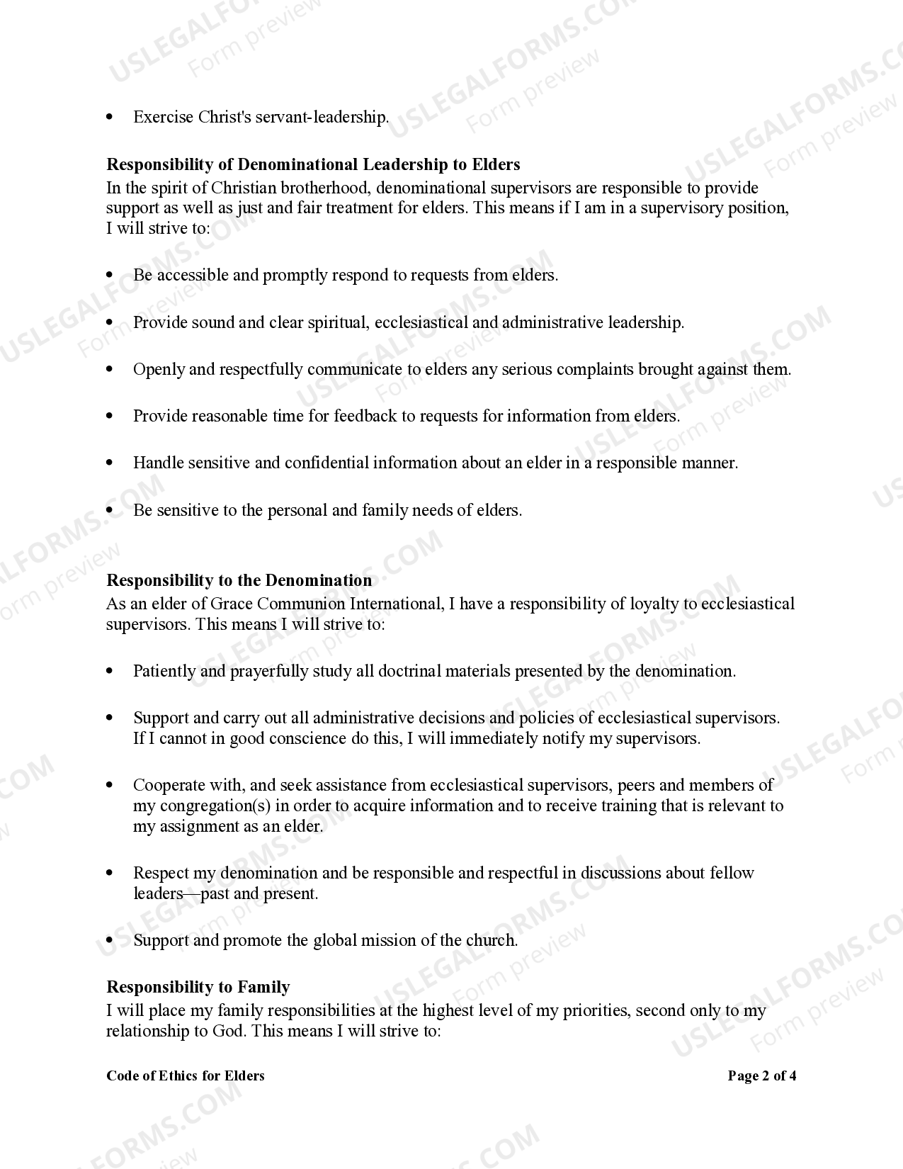 Massachusetts Code of Ethics for Elders of Main Street Presbyterian ...