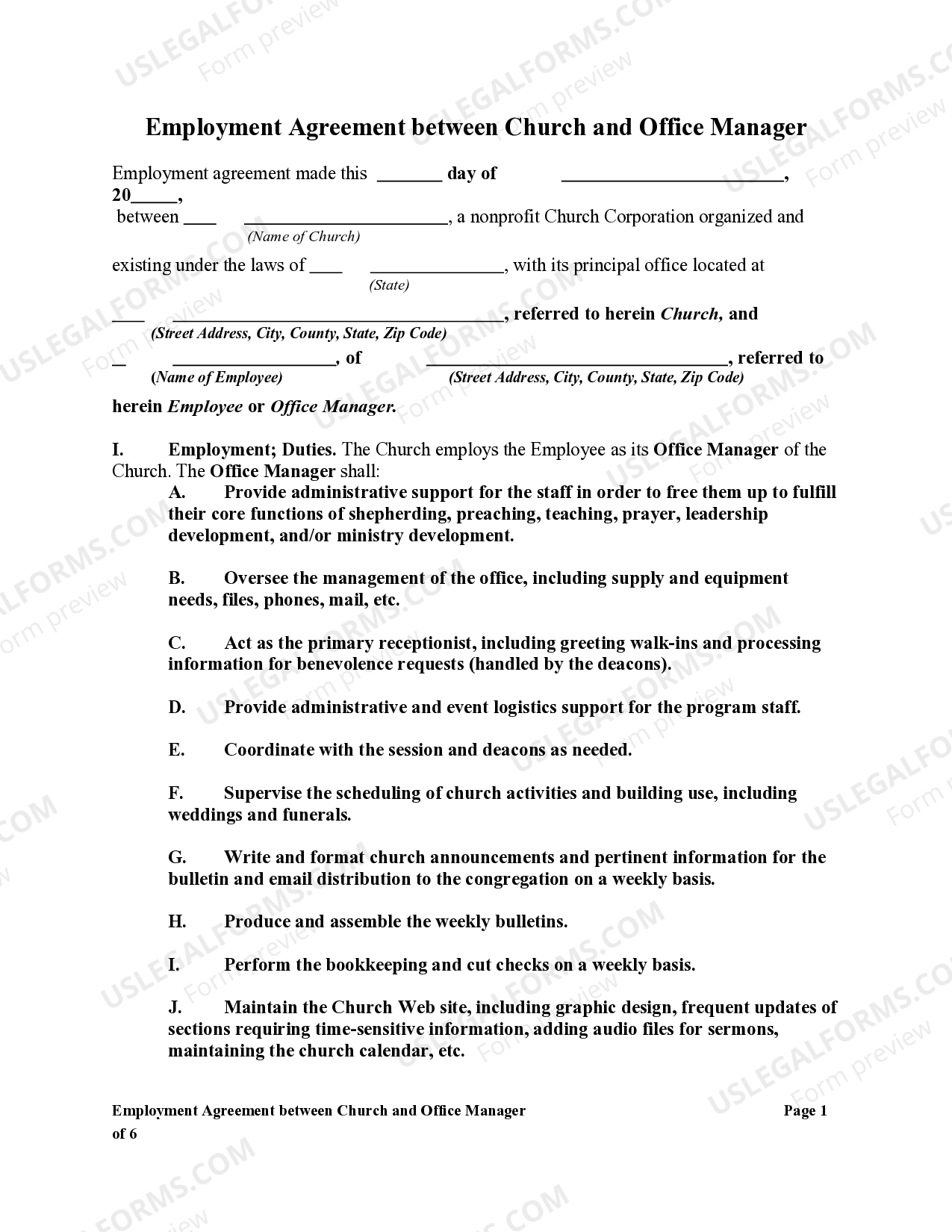 Employment Agreement Manager